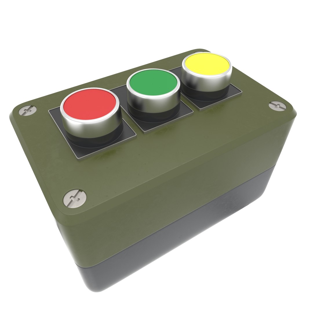 3D Industrial Triple Button - TurboSquid 1272044