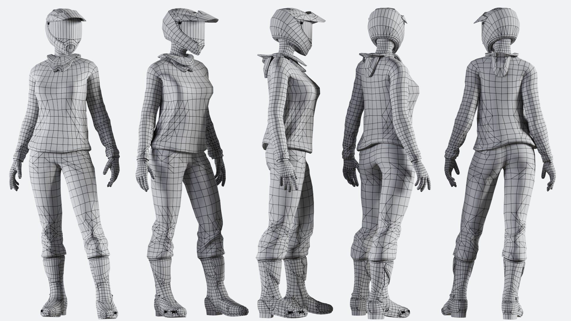 3D Motorcyclist Female Model - TurboSquid 1906455
