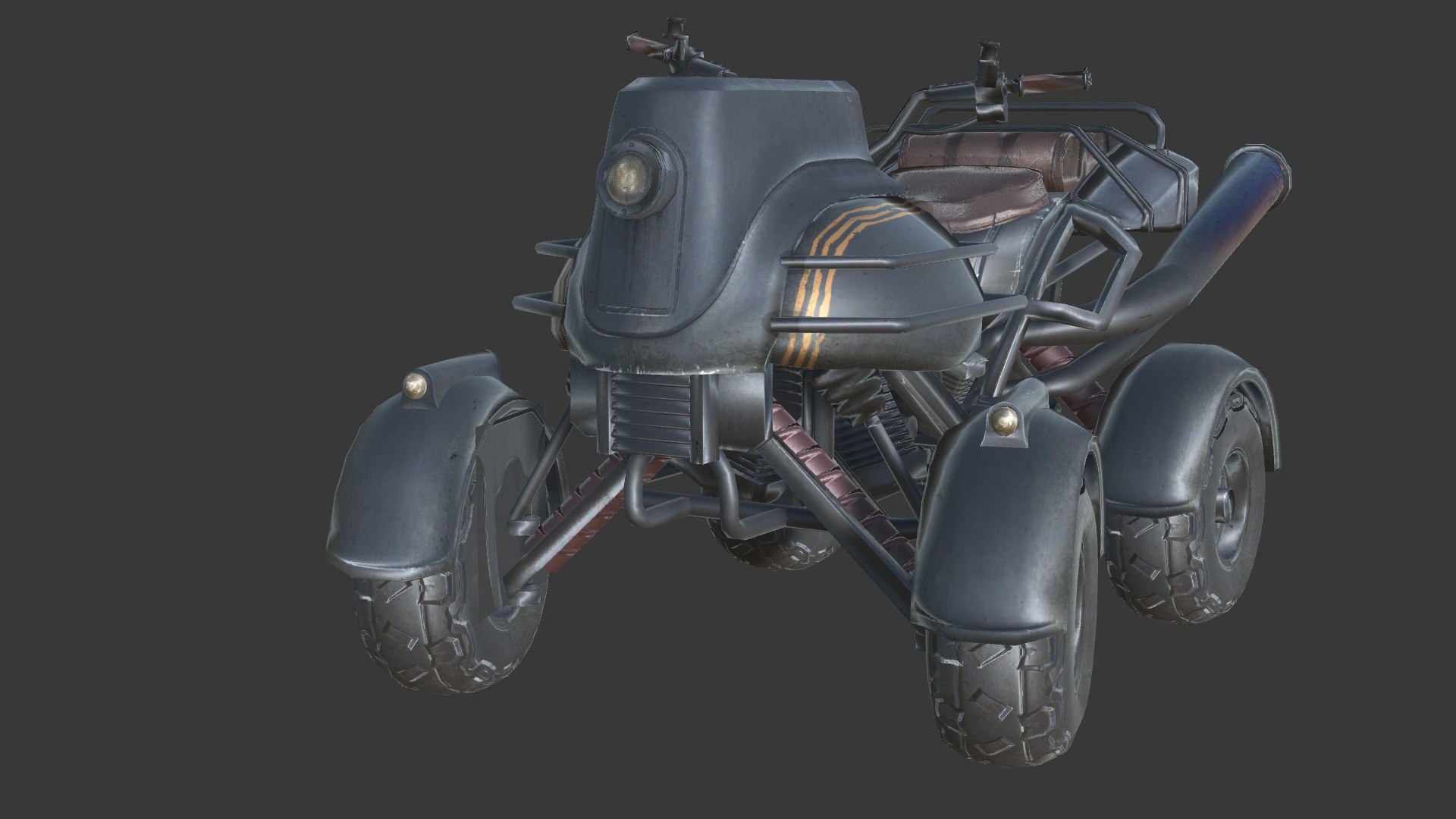 3D 007-Quad-Bike-Quad-ATV-Bike-low Poly Game Ready 3d Model ...