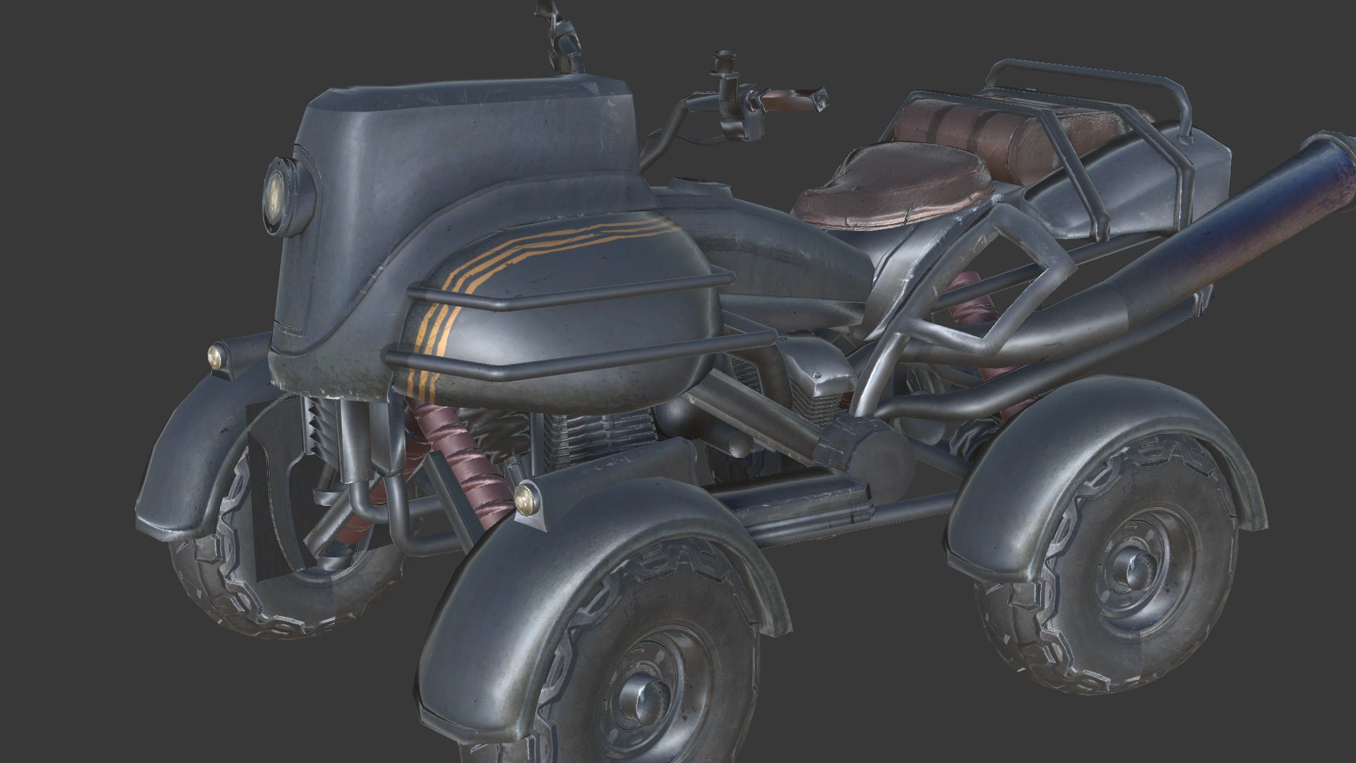 3D 007-Quad-Bike-Quad-ATV-Bike-low Poly Game Ready 3d Model ...