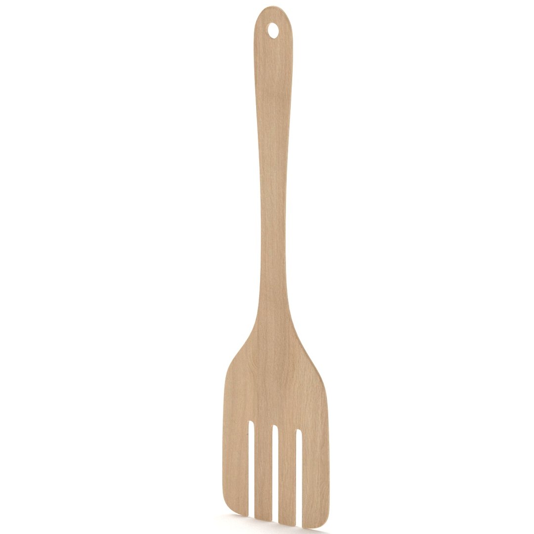 Wooden Kitchen Spatula Fork Model - TurboSquid 2267641