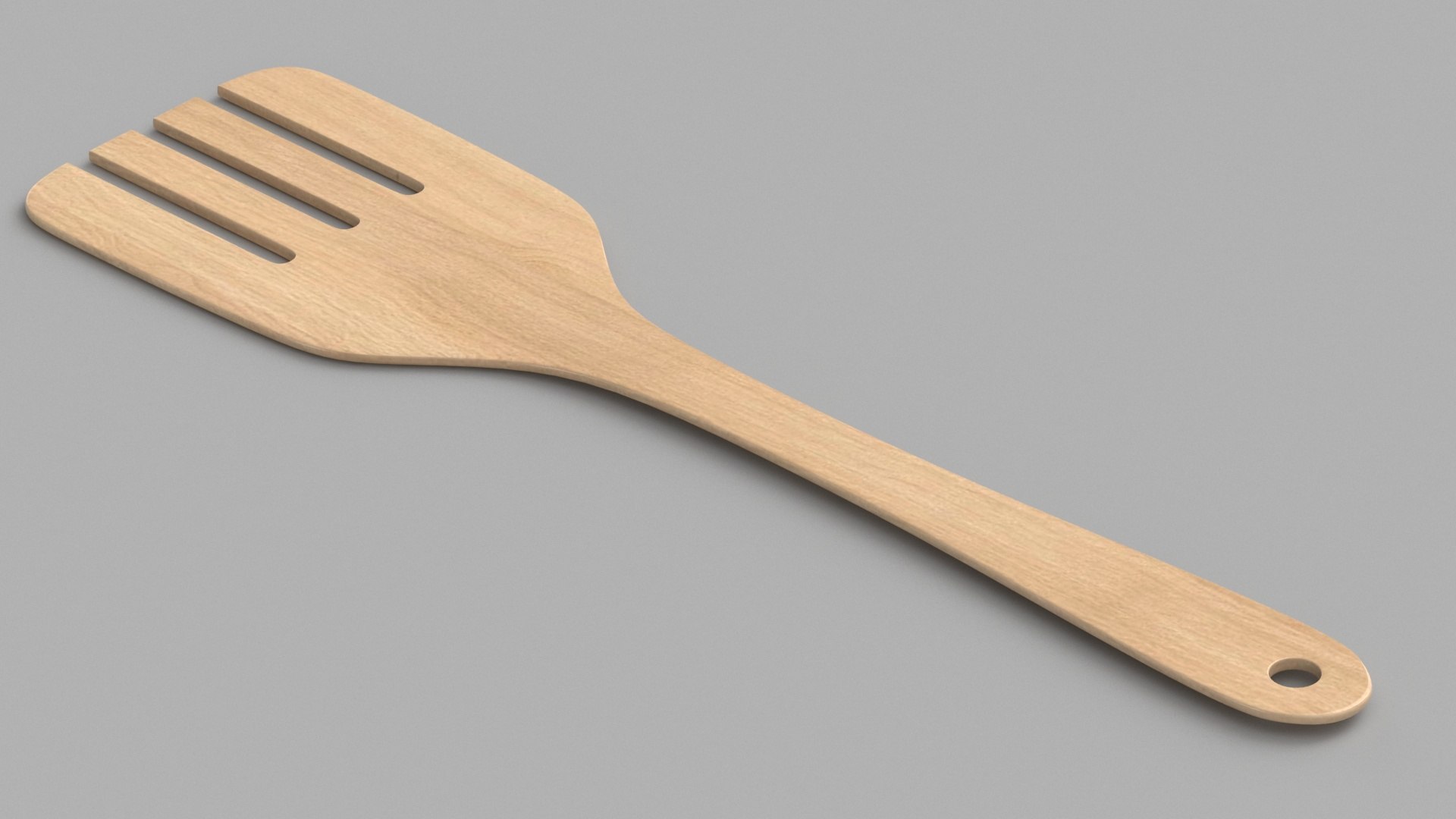 Wooden Kitchen Spatula Fork Model - TurboSquid 2267641