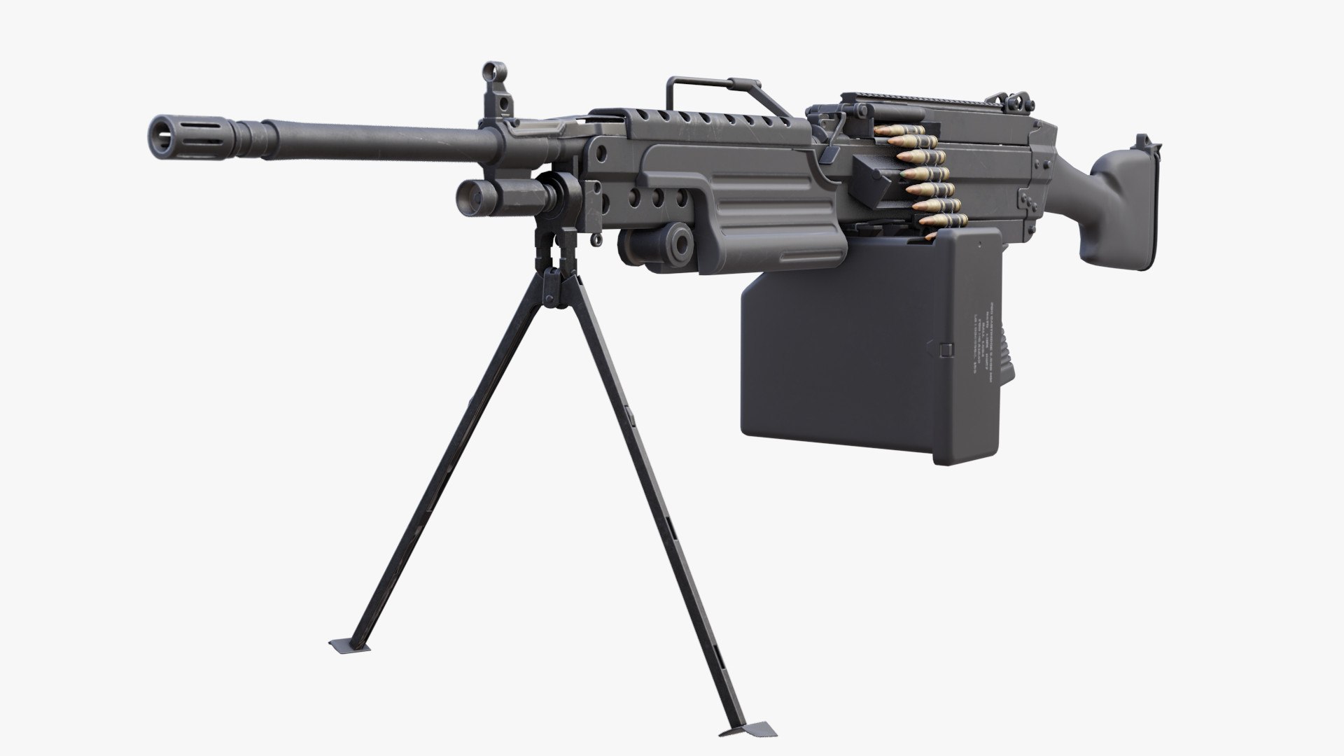 3D M249 - Light Machine Gun - Game Ready - VR - TurboSquid 2276179