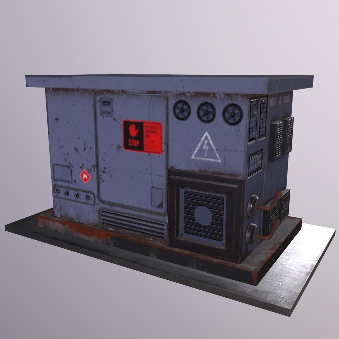 Electrical Box - Transformer Game Ready Low Poly 3d Model Low-poly 3D ...