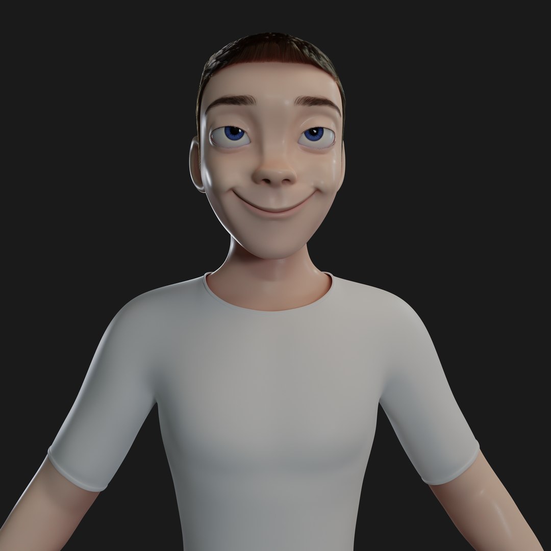 3D Zain Cartoon Character Rigged In Blender Low-poly 3d Model Low-poly ...