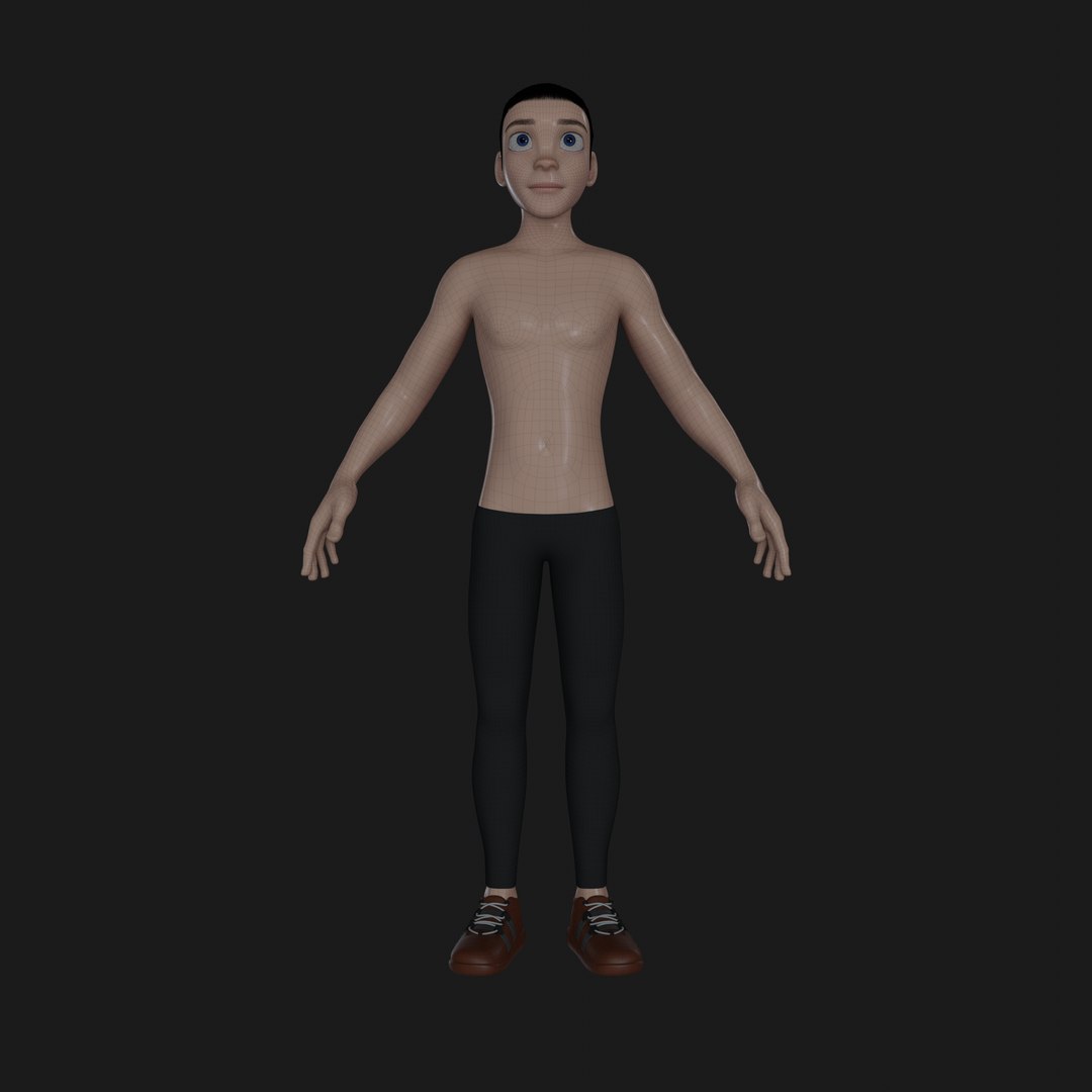 3D Zain Cartoon Character Rigged In Blender Low-poly 3d Model Low-poly ...