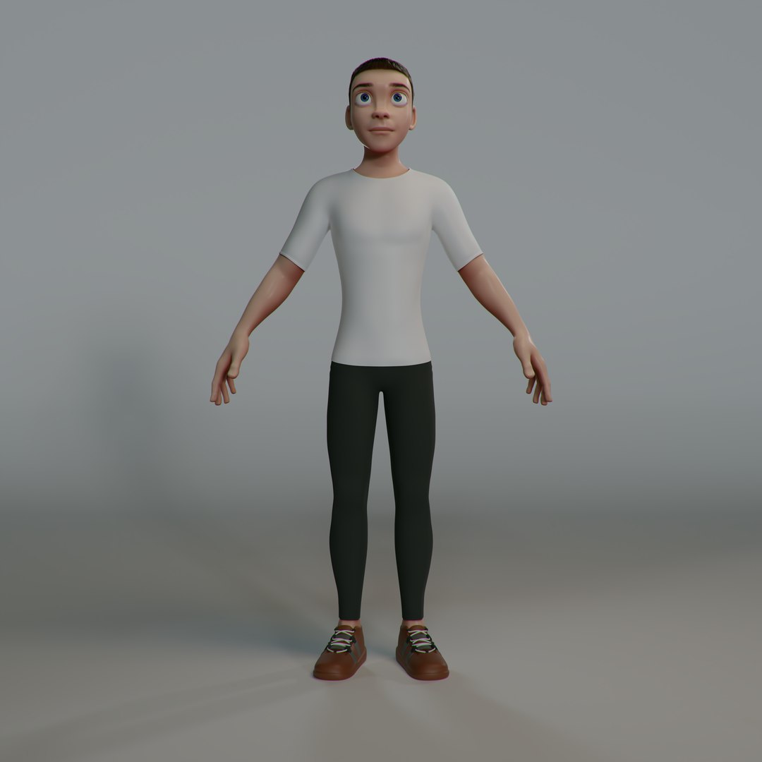 3D Zain Cartoon Character Rigged In Blender Low-poly 3d Model Low-poly ...