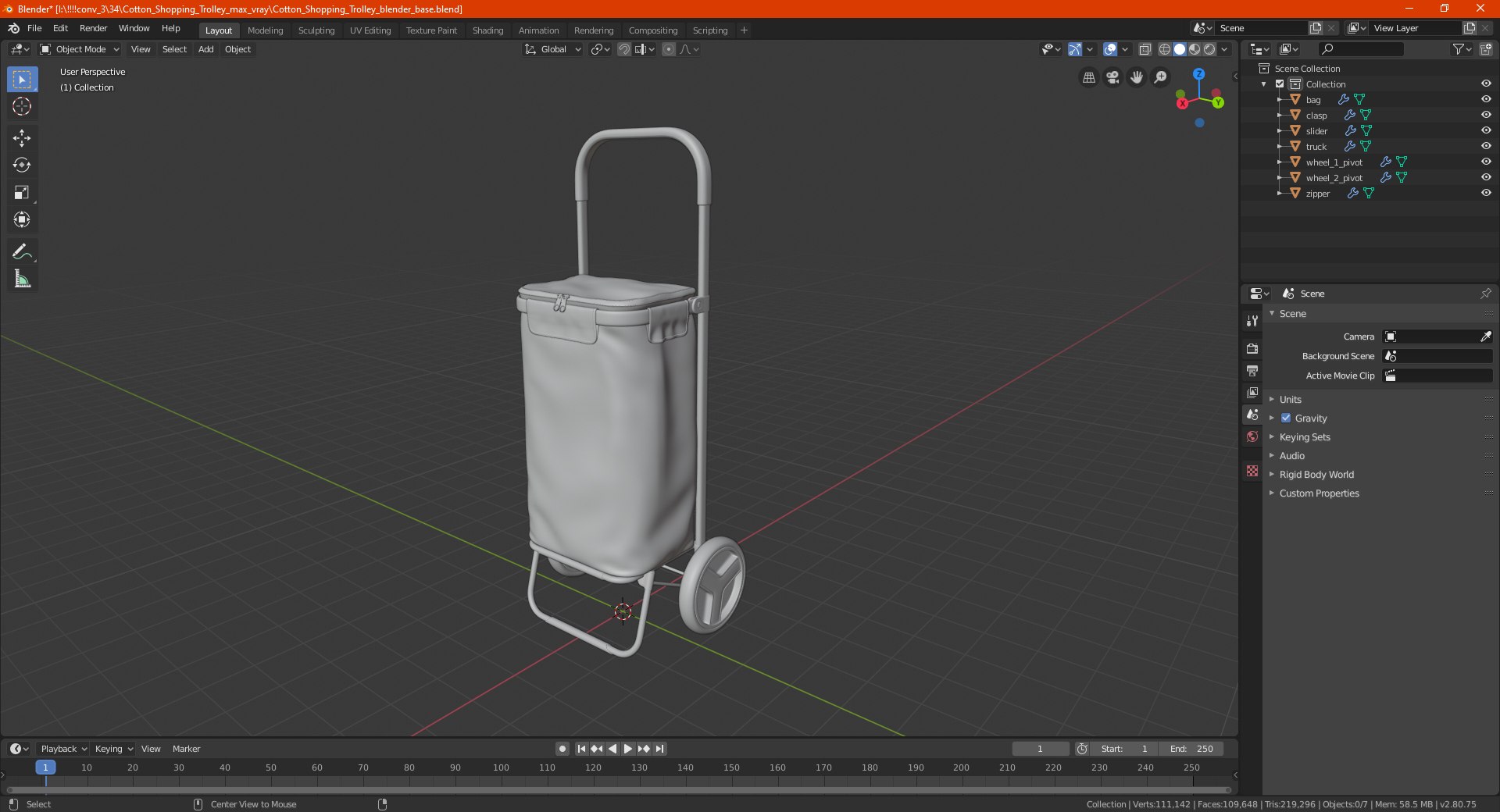 3D model cotton shopping trolley - TurboSquid 1611003