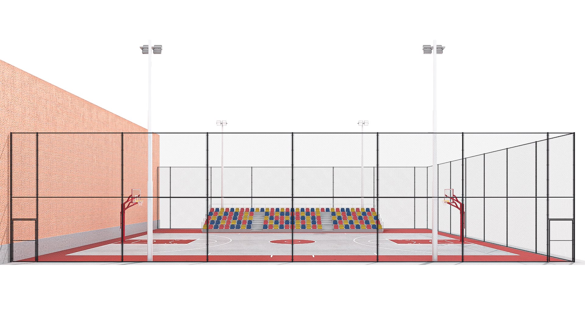 Street Basketball court 02 3D - TurboSquid 2126385