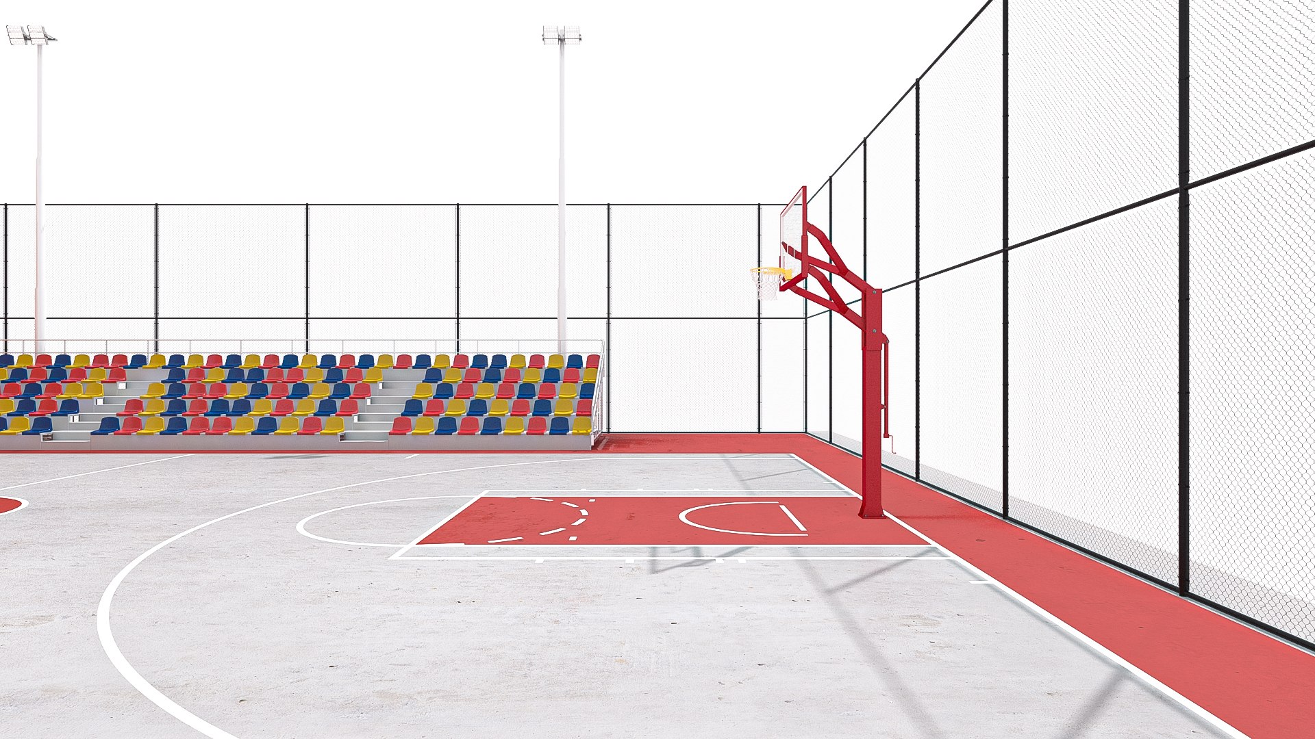 Street Basketball court 02 3D - TurboSquid 2126385