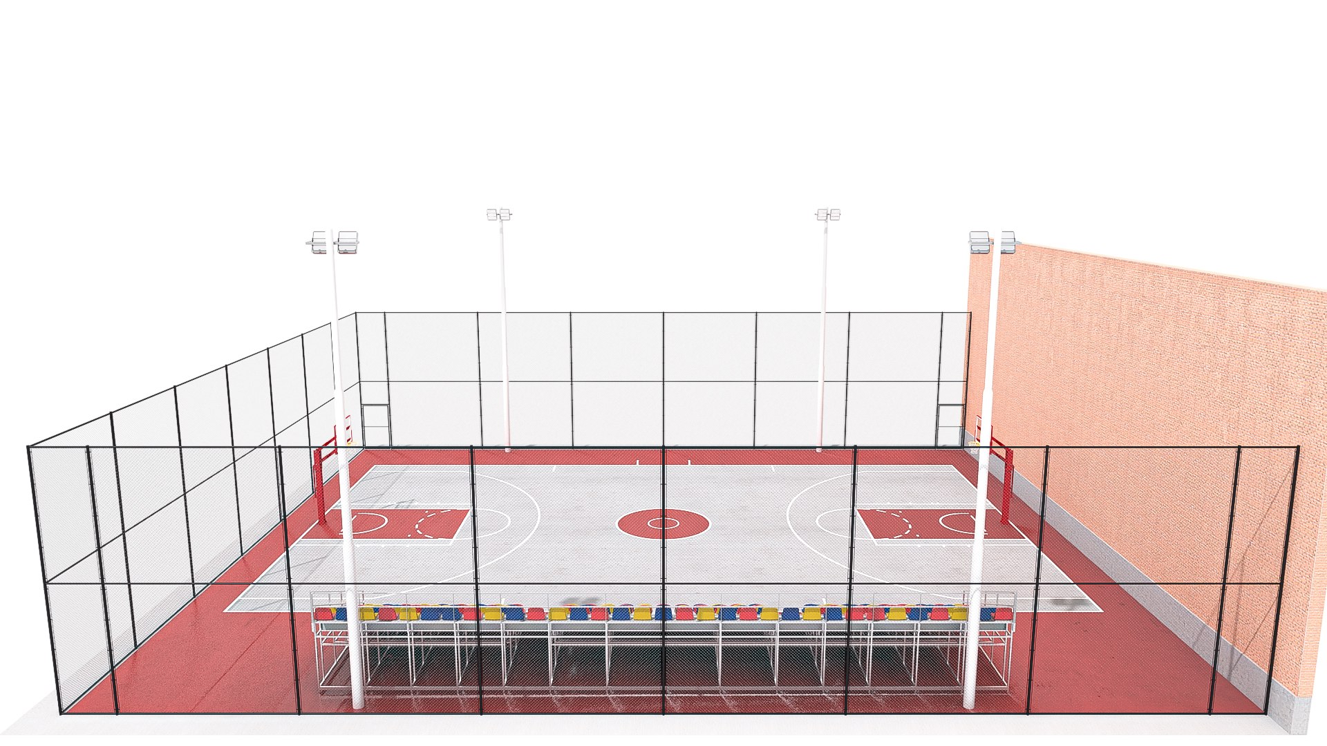 Street Basketball court 02 3D - TurboSquid 2126385