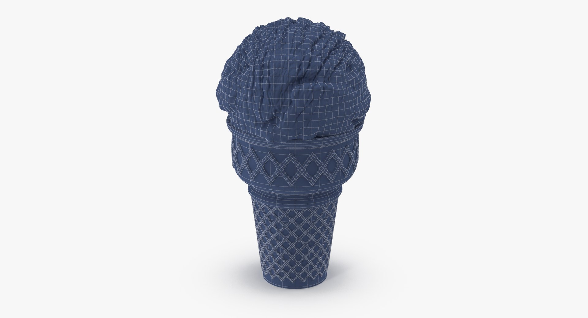 3d Vanilla Ice Cream Cone Model