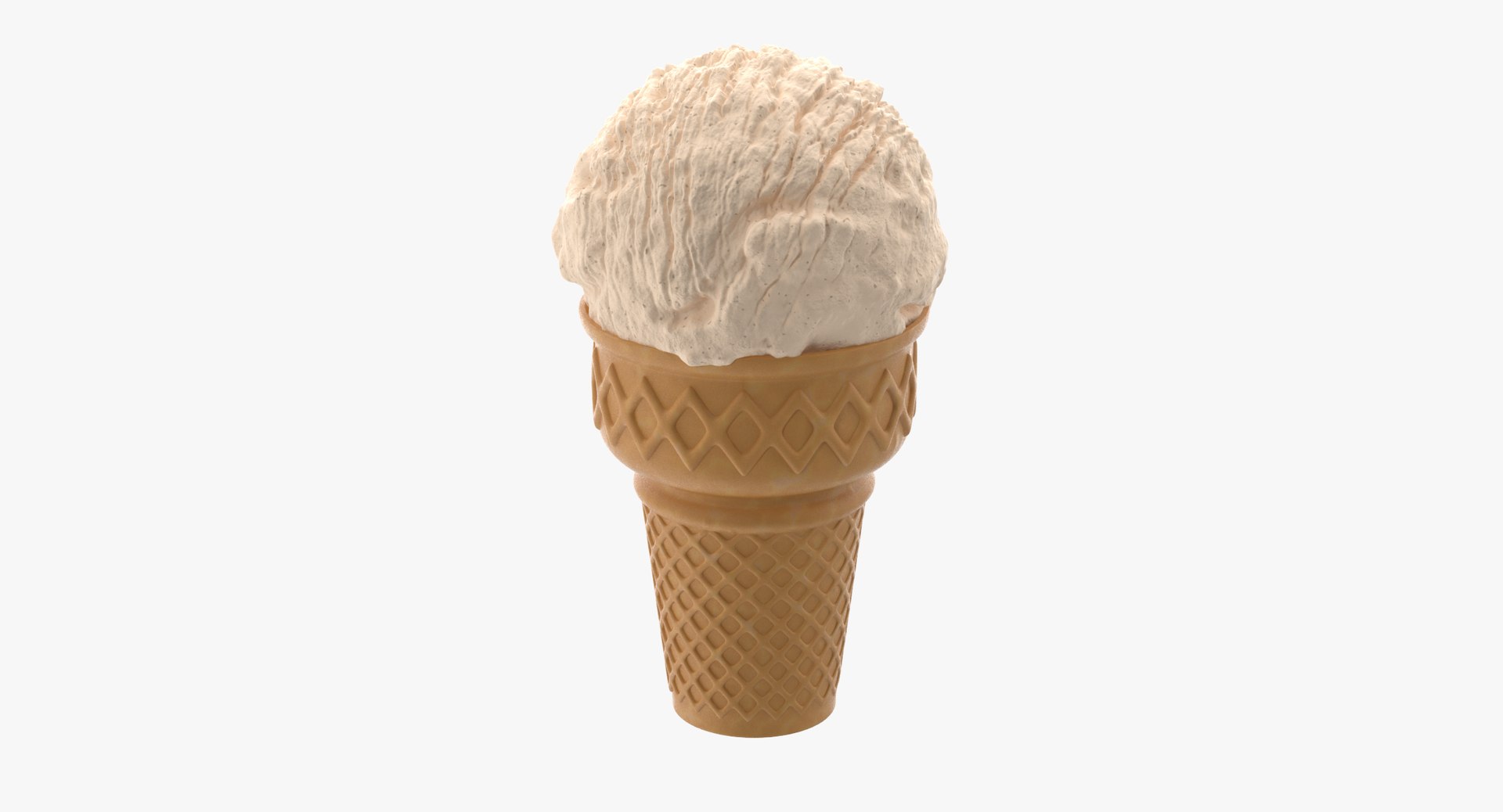3d vanilla ice cream cone model