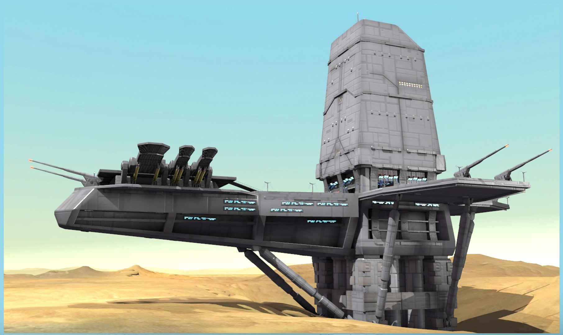 Sci-fi Planet Base Model - TurboSquid 1403657