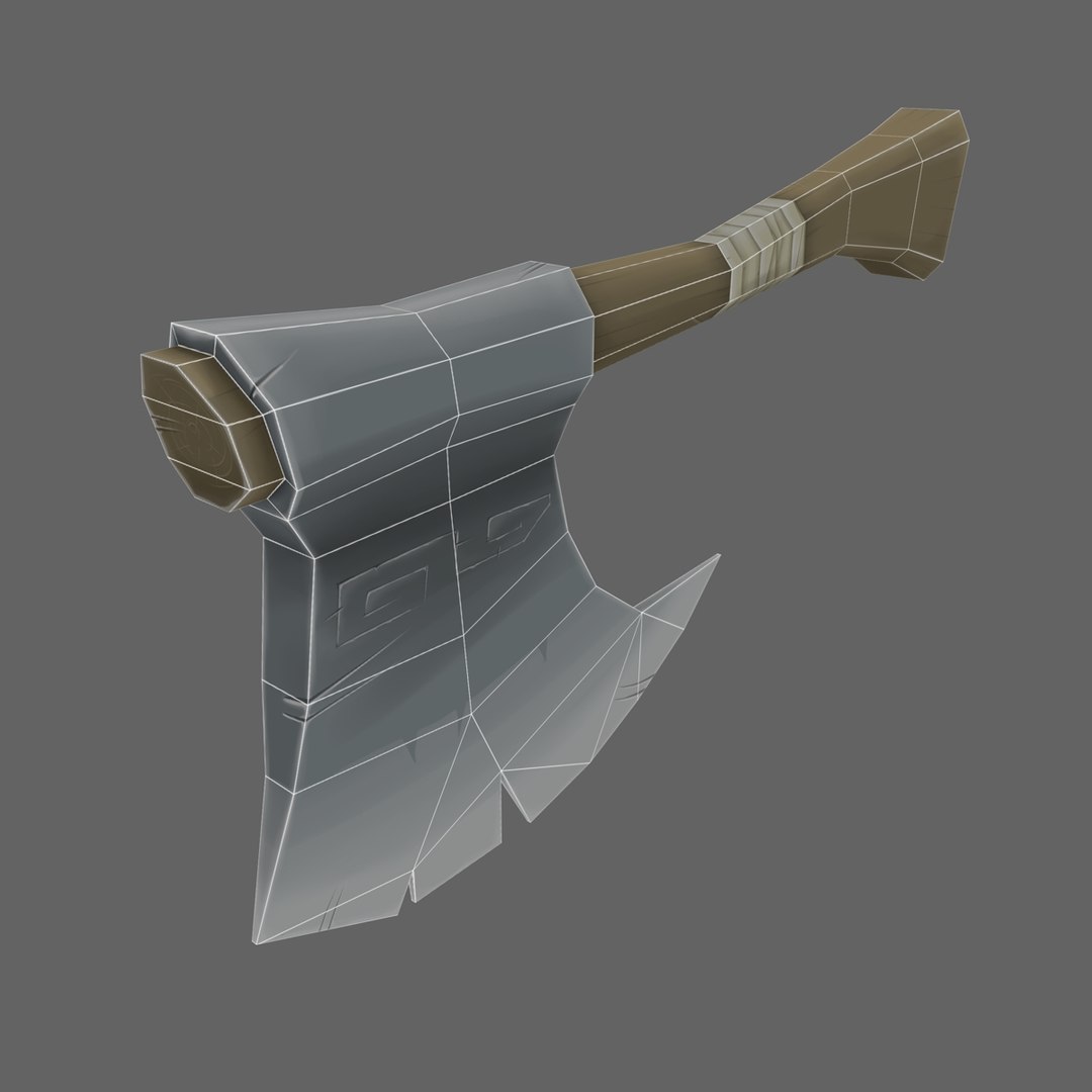 3d Cartoon Axe Model