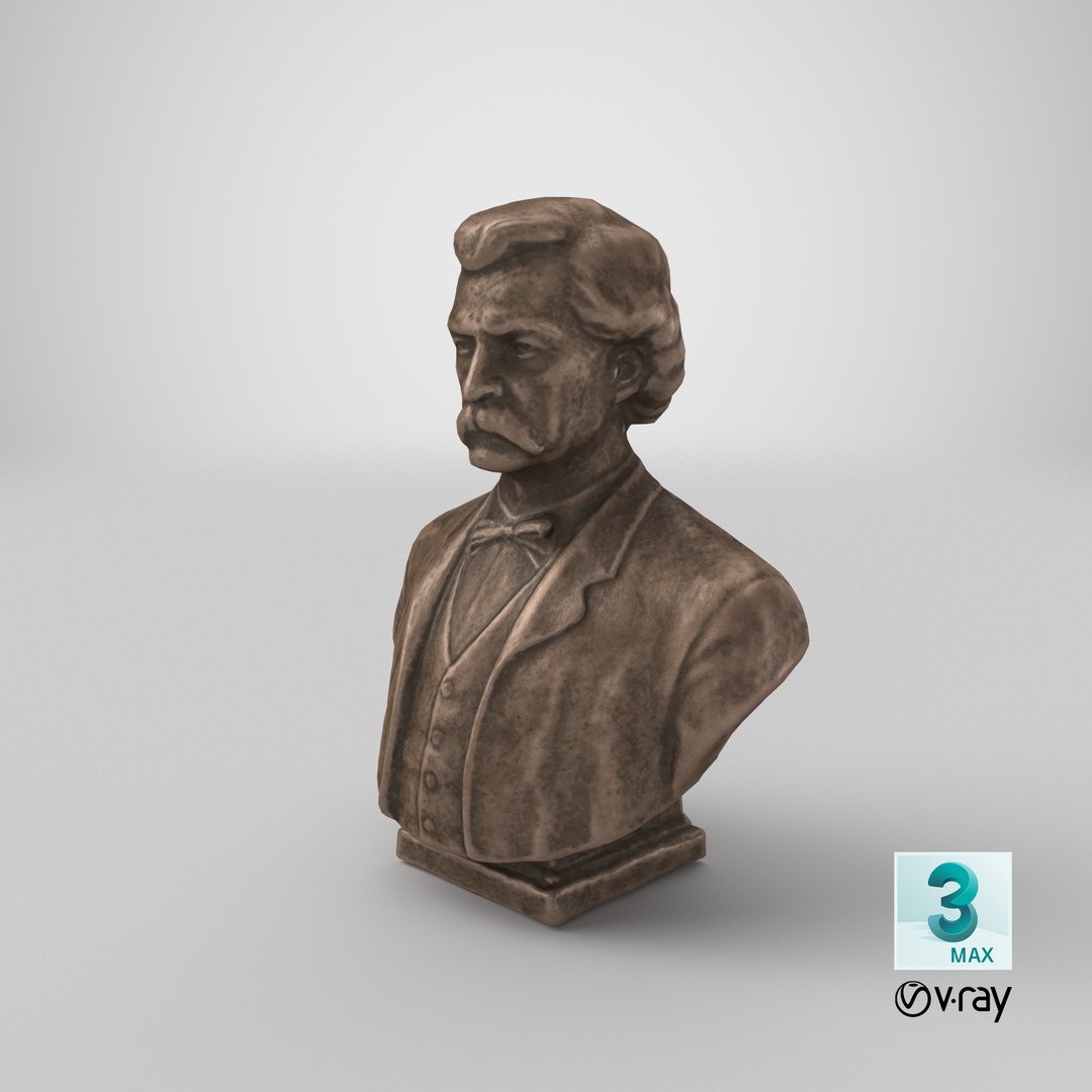 Mark Twain Bronze Bust 3D model - TurboSquid 1989970