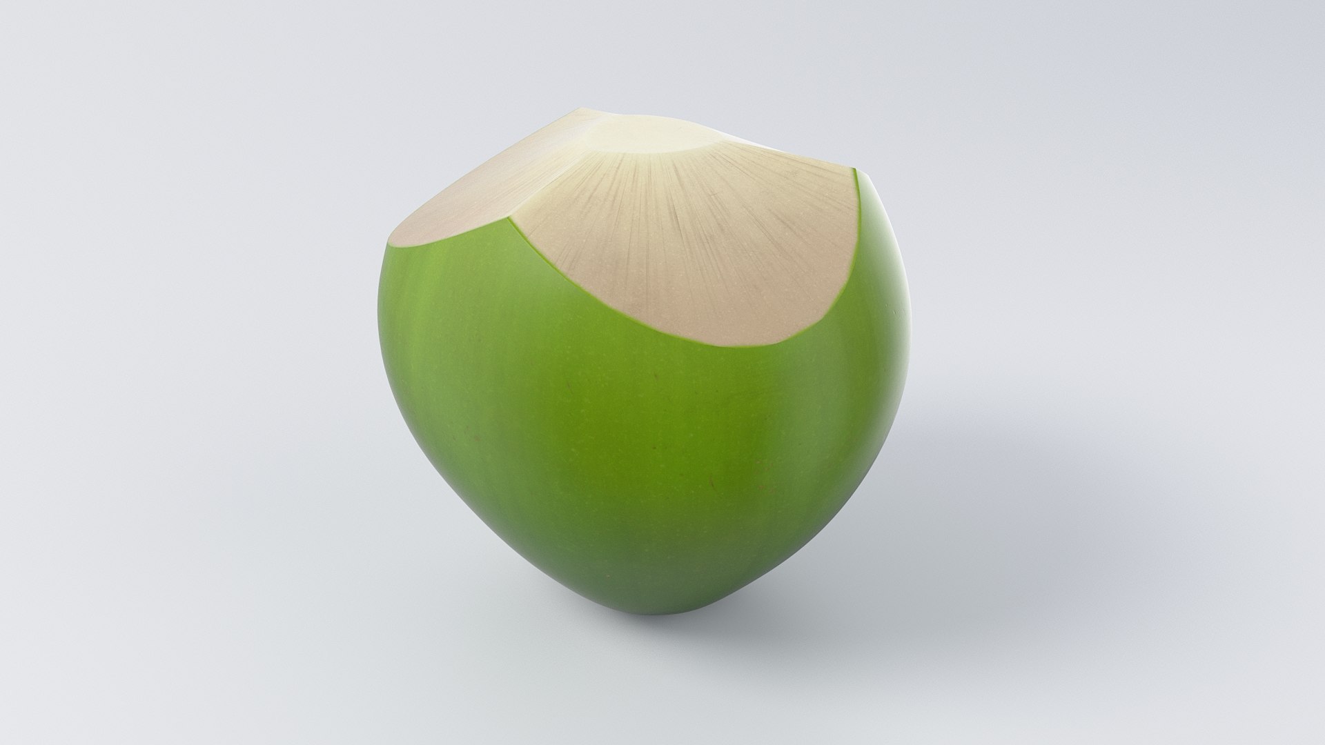 3D Cartoon Green Coconut Cut - TurboSquid 2107118