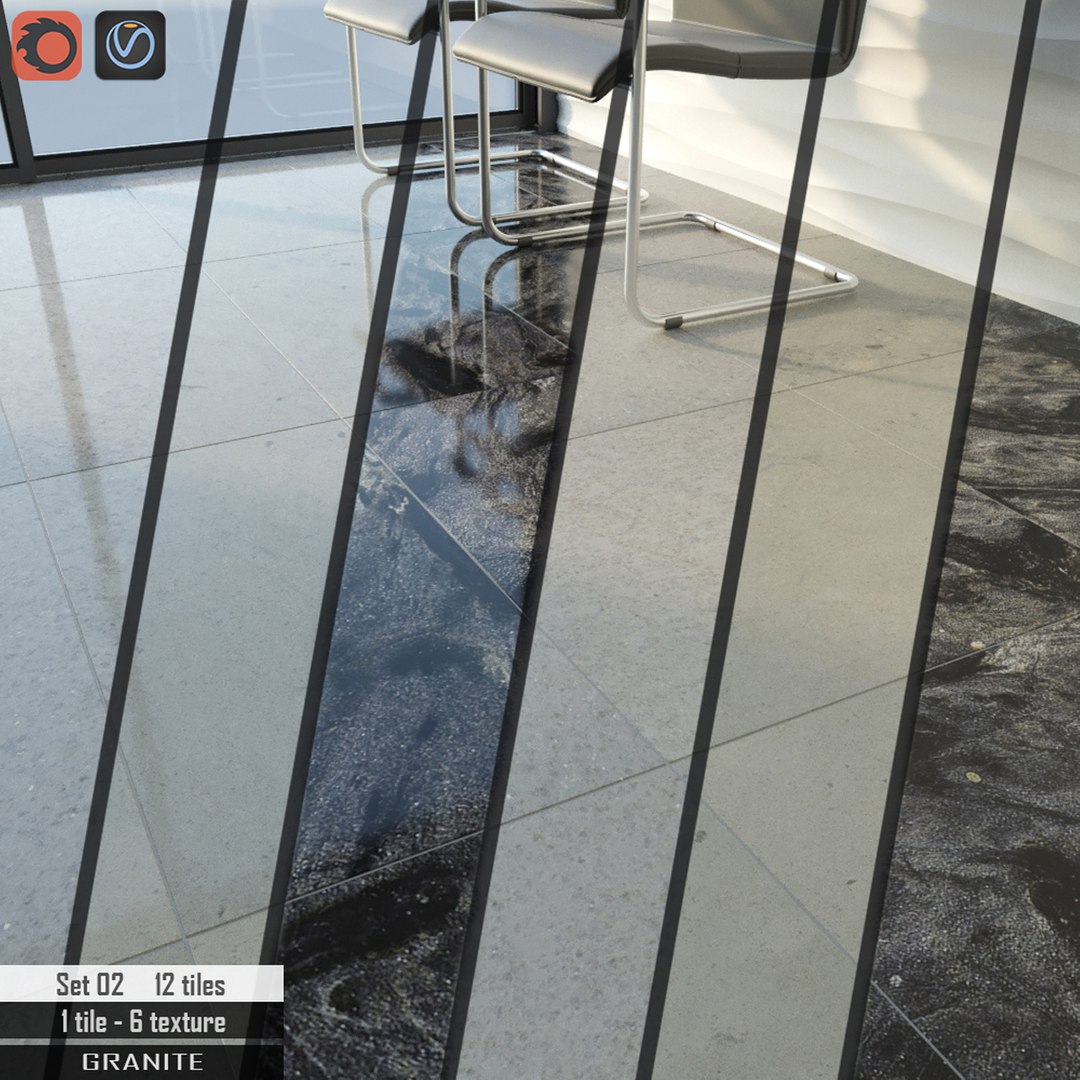 Tile cosmo stone set 3D model - TurboSquid 1277434