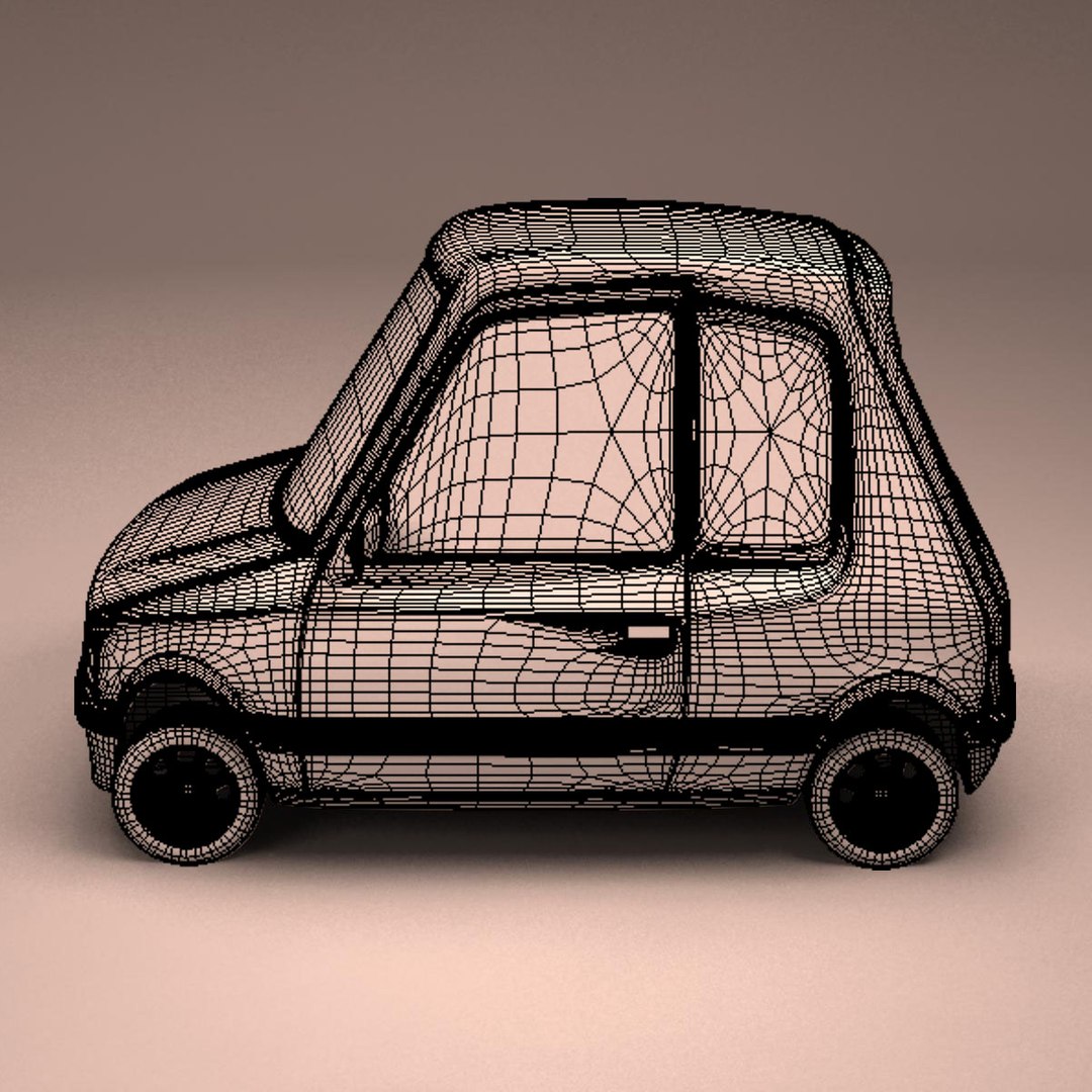 cartoon compact car 3d 3ds