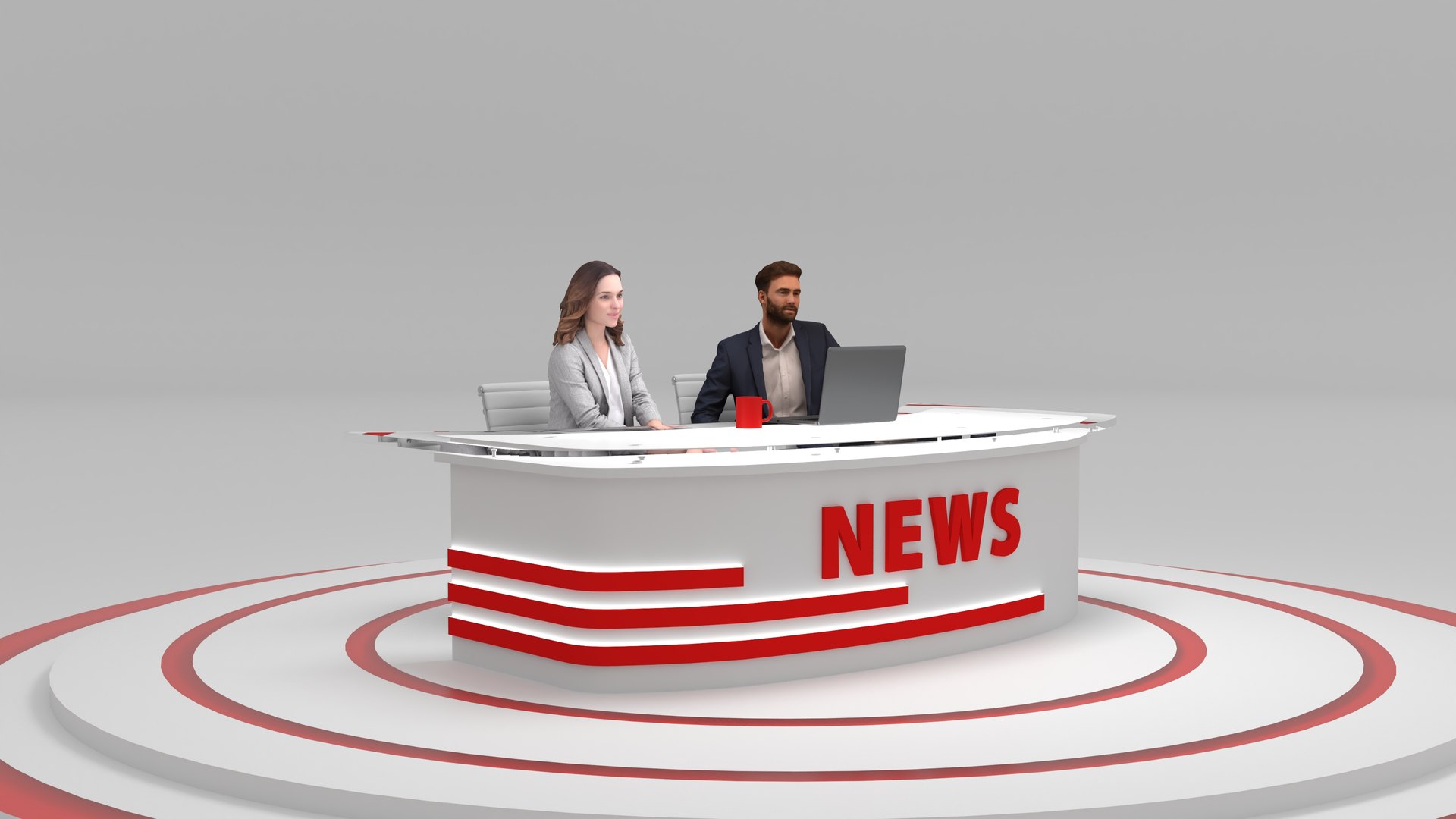 3D News Desk Model - TurboSquid 2035234