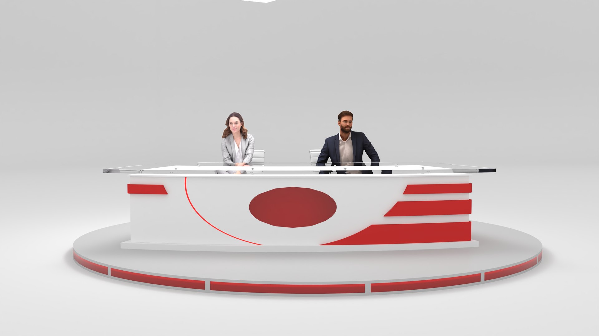 3D News Desk Model - TurboSquid 2035234