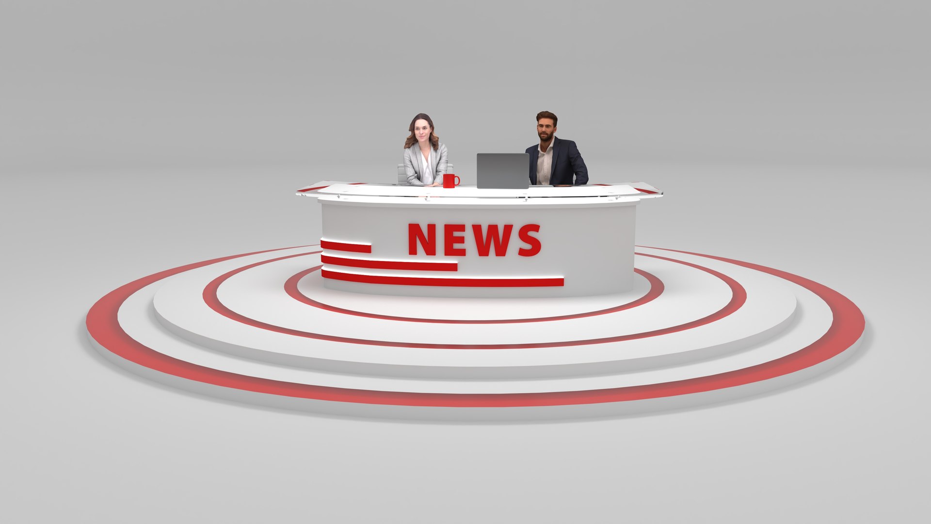 3D News Desk Model - TurboSquid 2035234