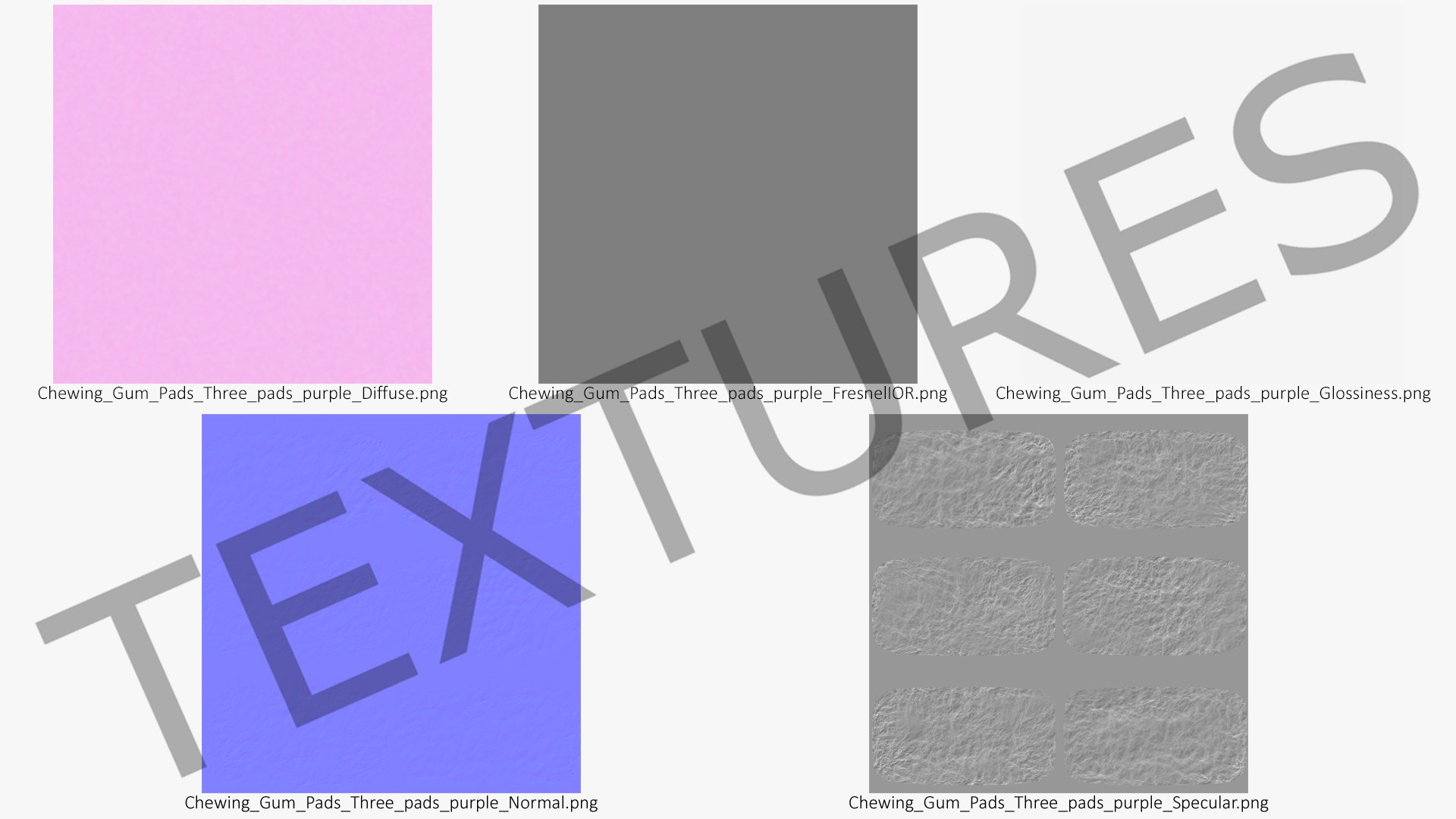 Pile Of Chewing Gum Pads Purple 3D Model - TurboSquid 2045841