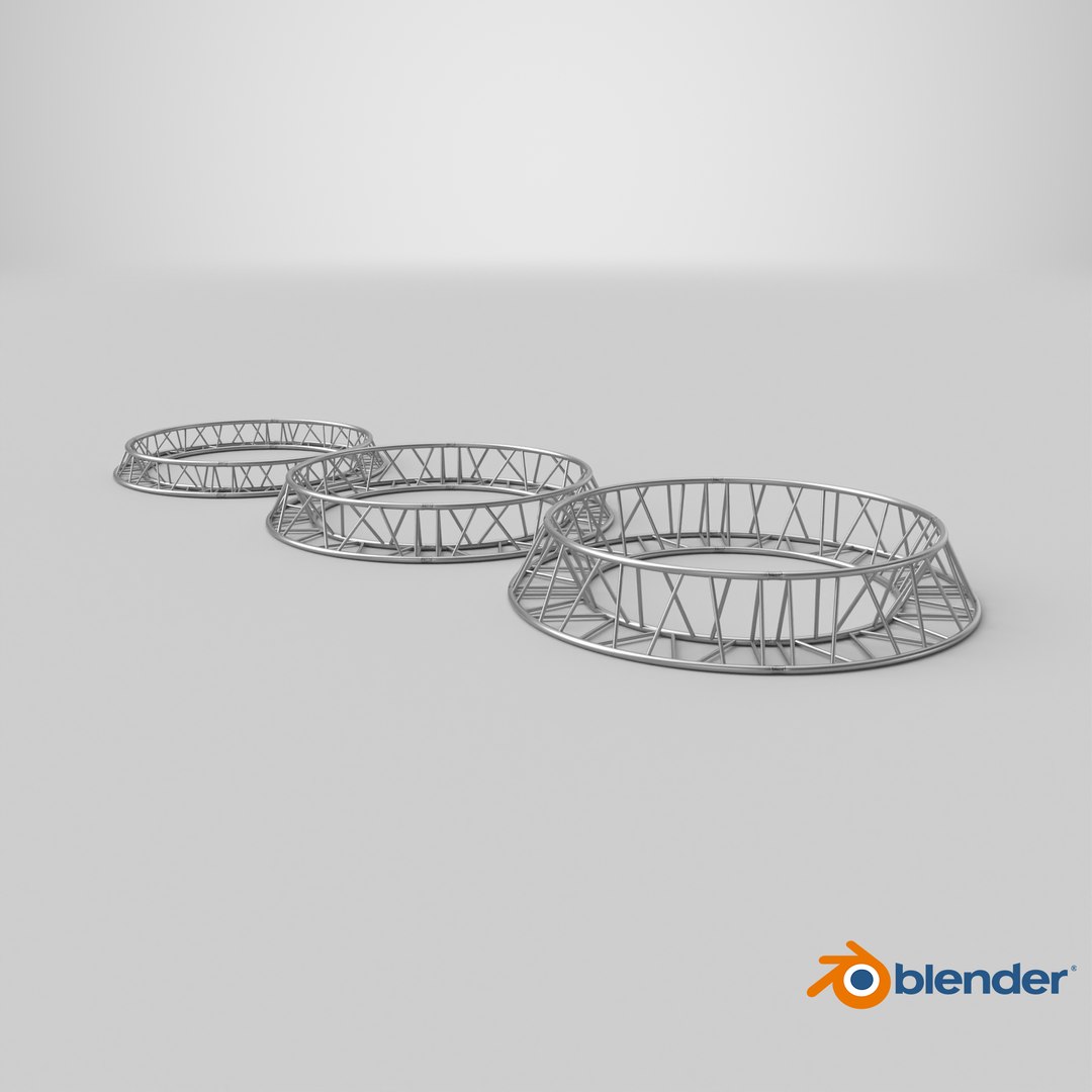 3D Triangular Circular Truss Model - TurboSquid 1227335