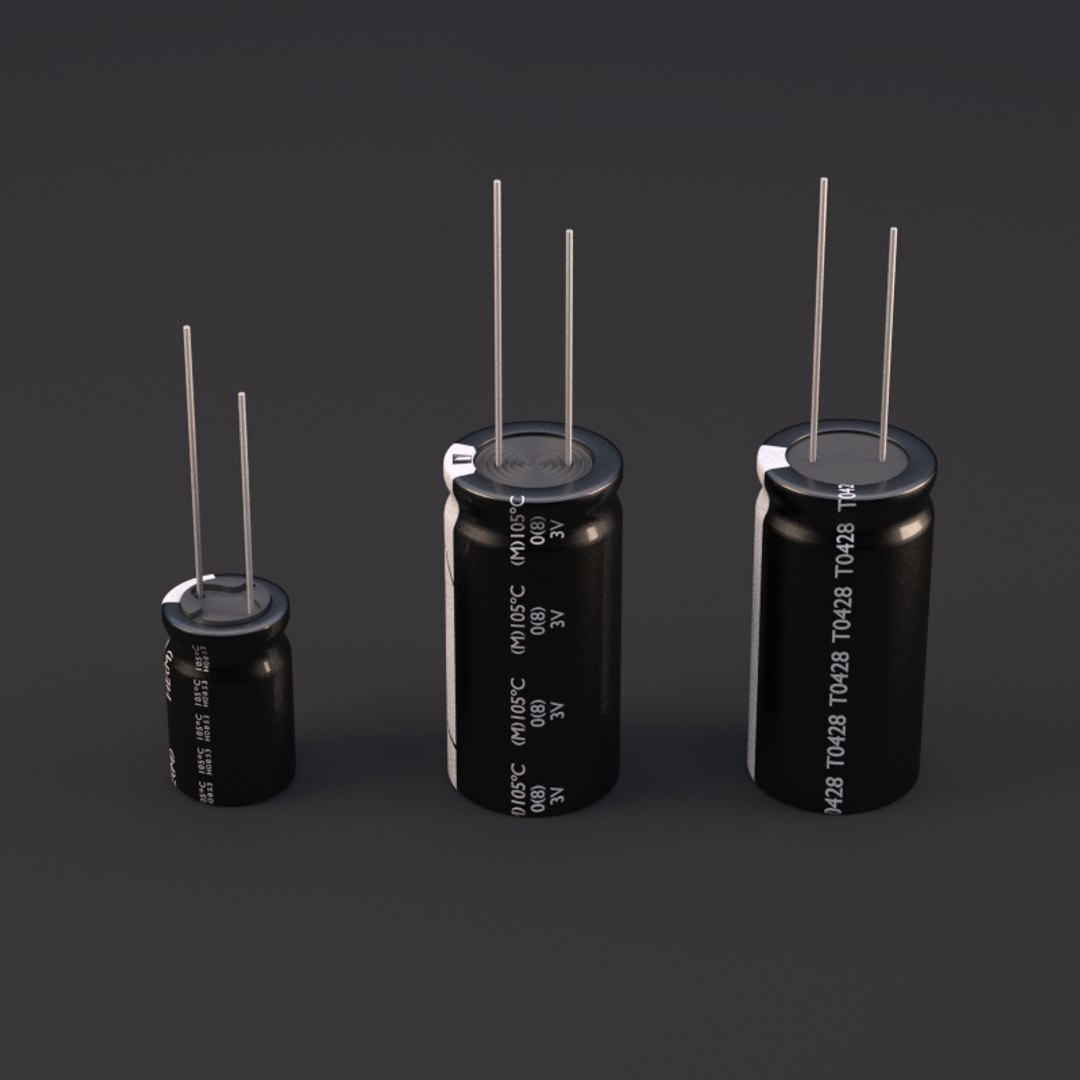 3d Model Kit Electrolytic Capacitors