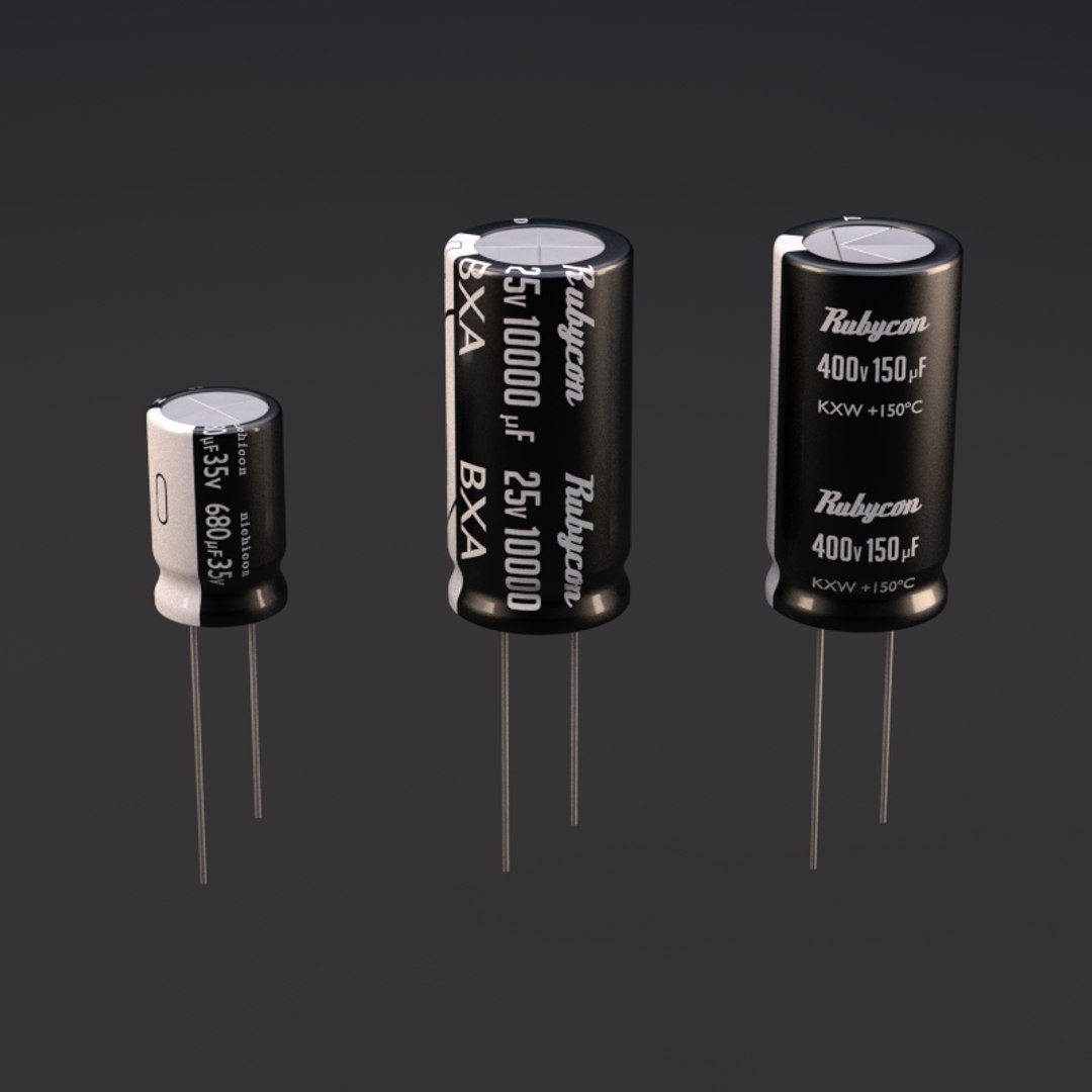 3d Model Kit Electrolytic Capacitors