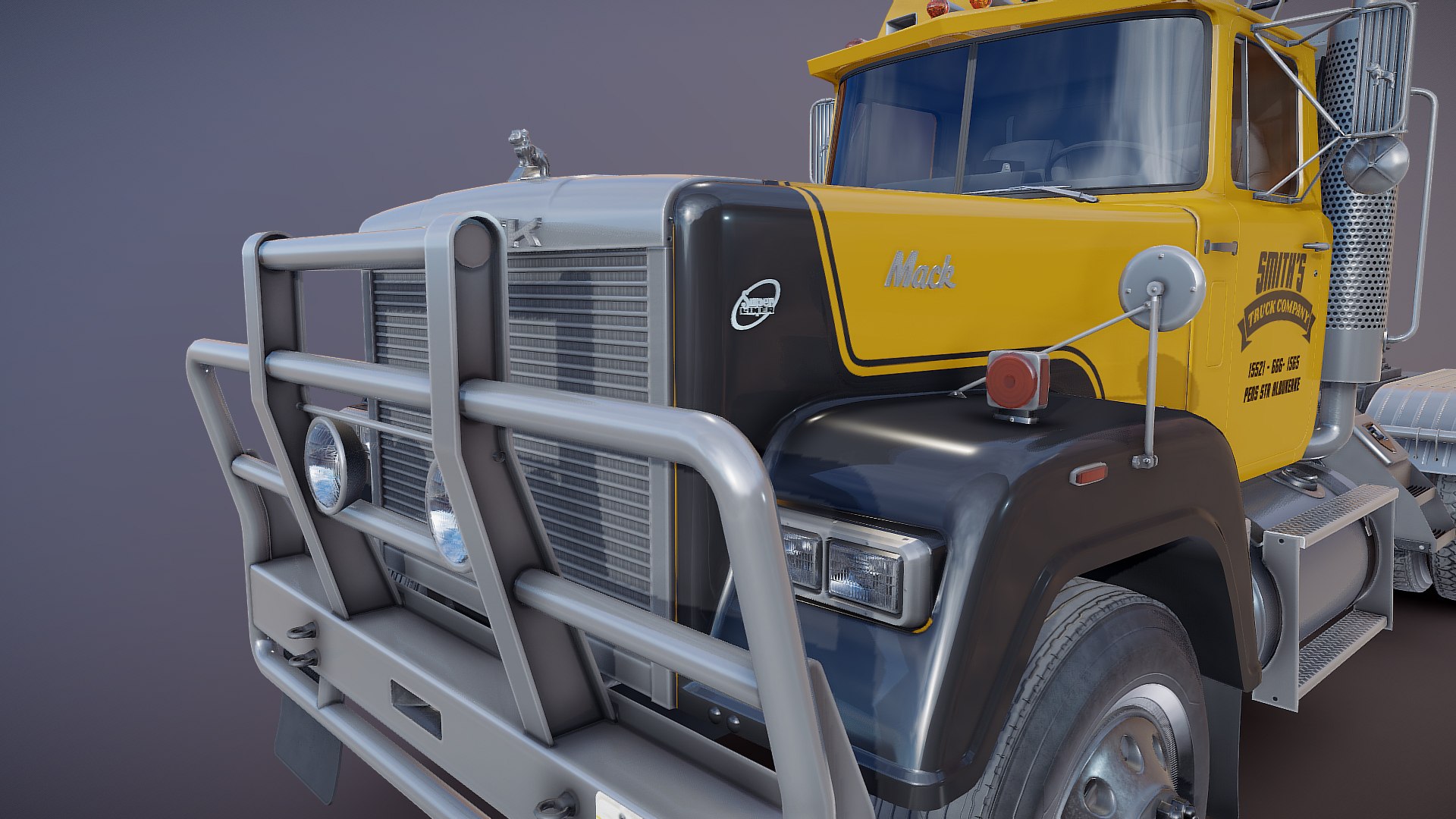 3D Mack SuperLiner flatbed trailer truck model - TurboSquid 2138465