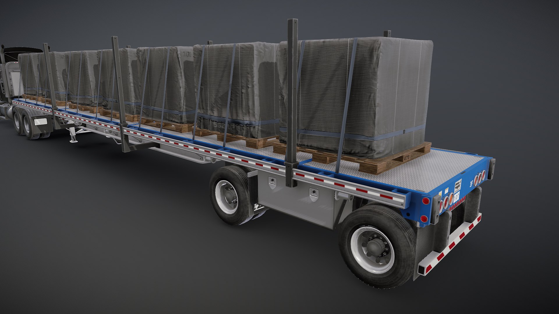 3D Mack SuperLiner flatbed trailer truck model - TurboSquid 2138465