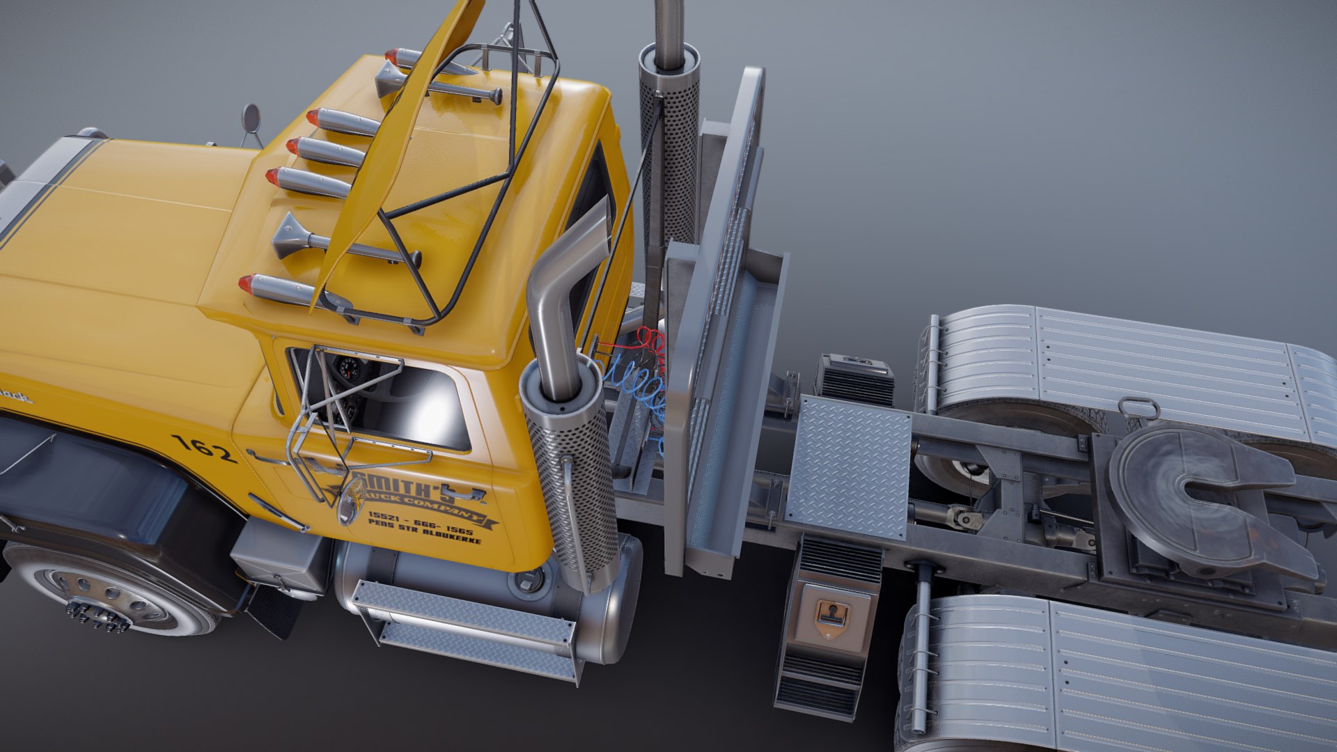 3D Mack SuperLiner flatbed trailer truck model - TurboSquid 2138465