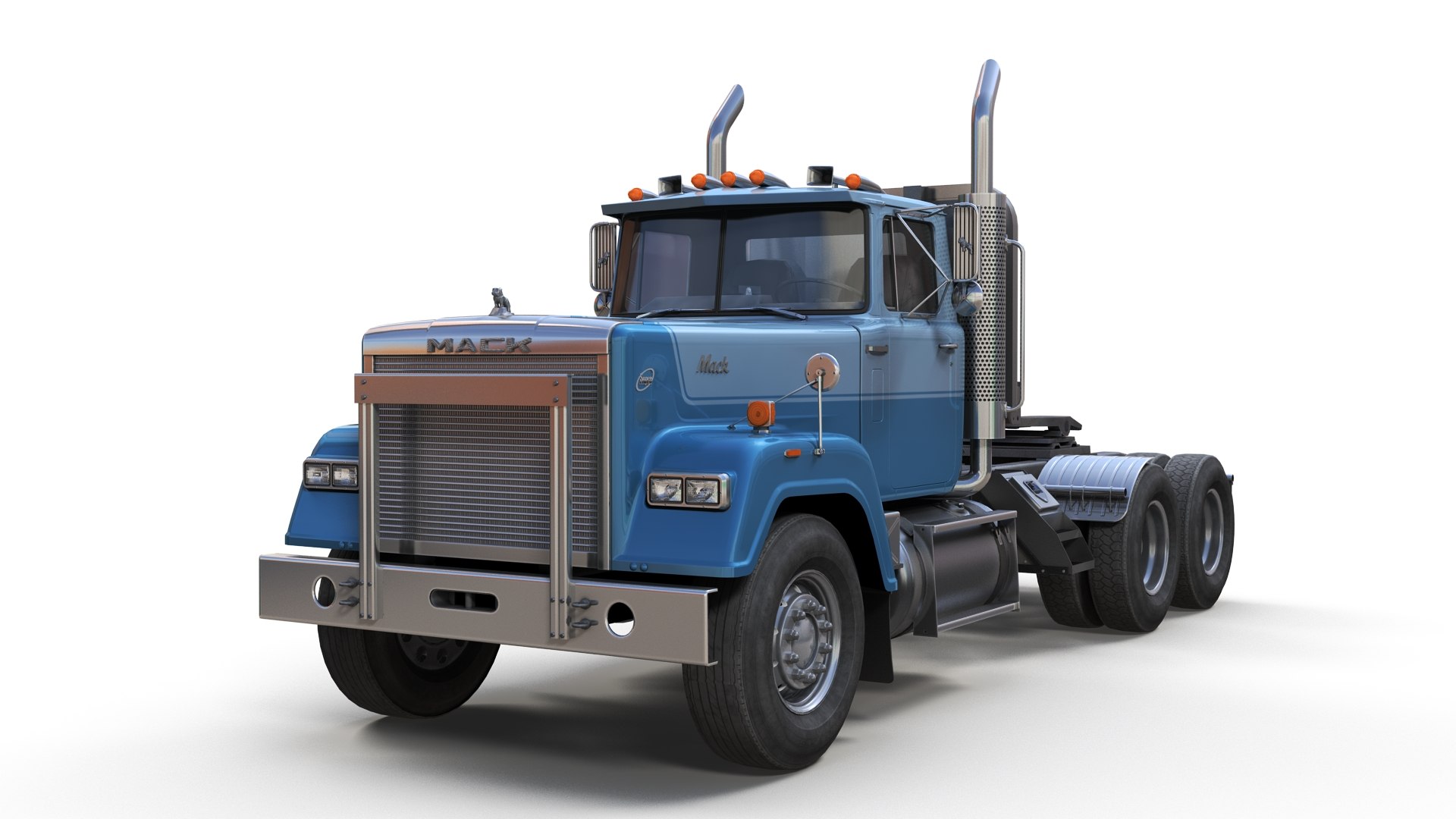 3D Mack SuperLiner flatbed trailer truck model - TurboSquid 2138465