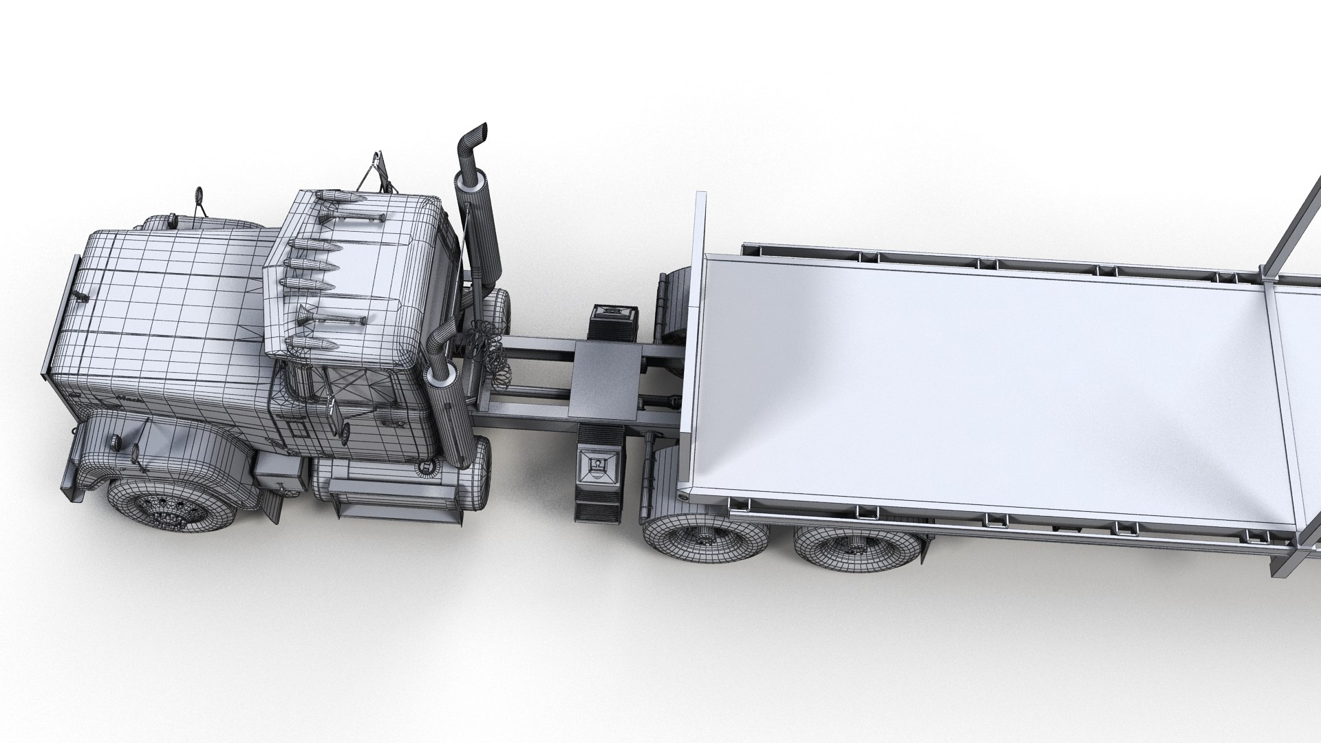 3D Mack SuperLiner flatbed trailer truck model - TurboSquid 2138465