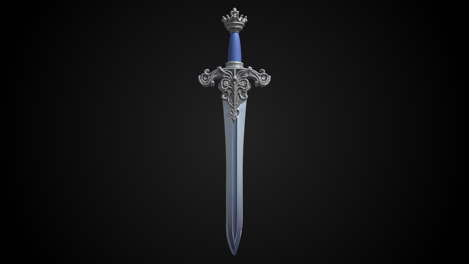 Stylized Knight Sword - Ceremonial Royal Sword - Crowned 3D Model ...