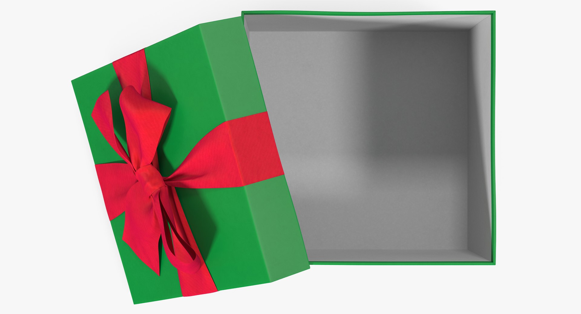 Gift box open green 3D - TurboSquid 1199917