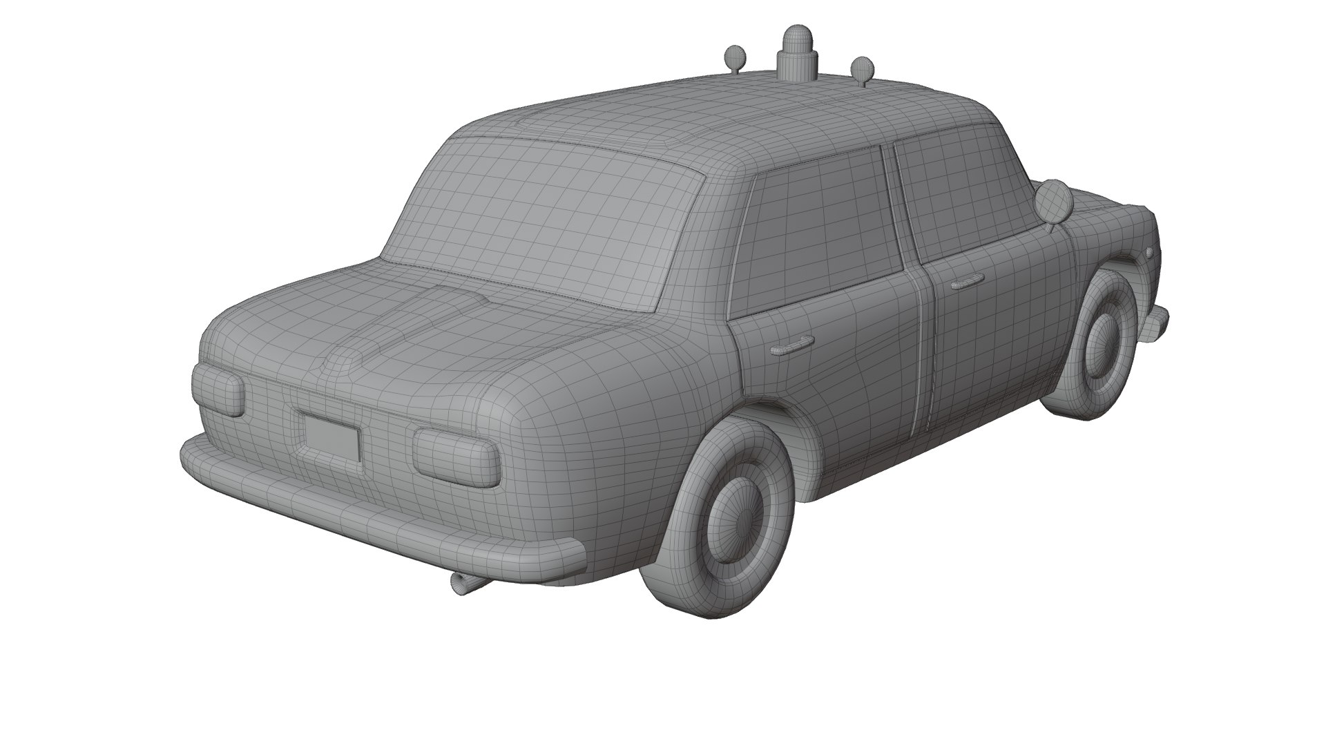 3D Low Poly Cartoon Style Vintage Police Car - TurboSquid 2267038