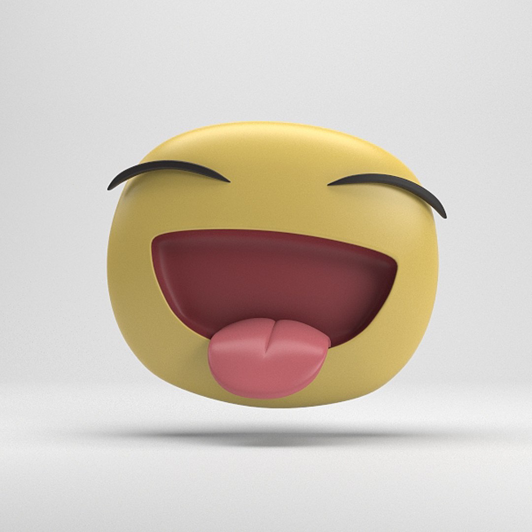 Facebook Laughing Sticker 3D Model - TurboSquid 1293023