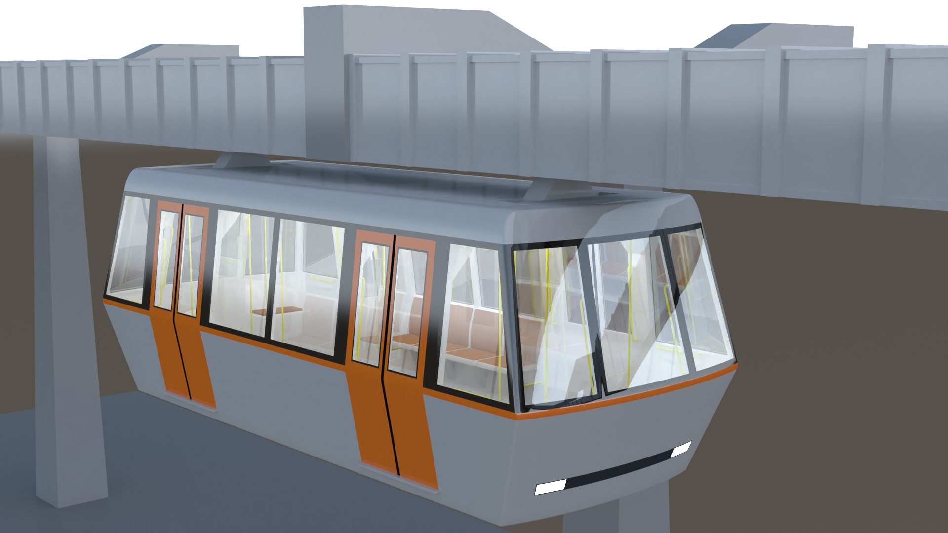 3D Elevated Train Concept 2 Model - TurboSquid 1920947