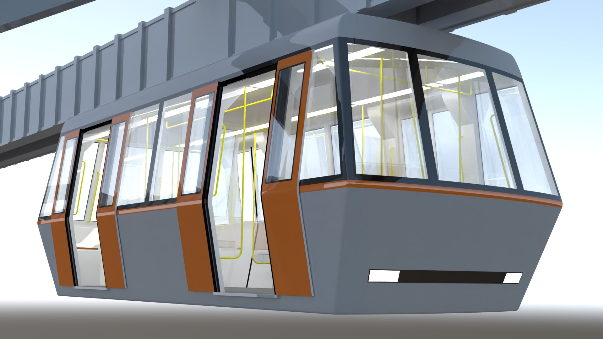 3D Elevated Train Concept 2 Model - TurboSquid 1920947