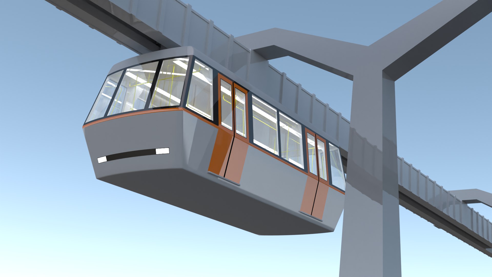 3D Elevated Train Concept 2 Model - TurboSquid 1920947