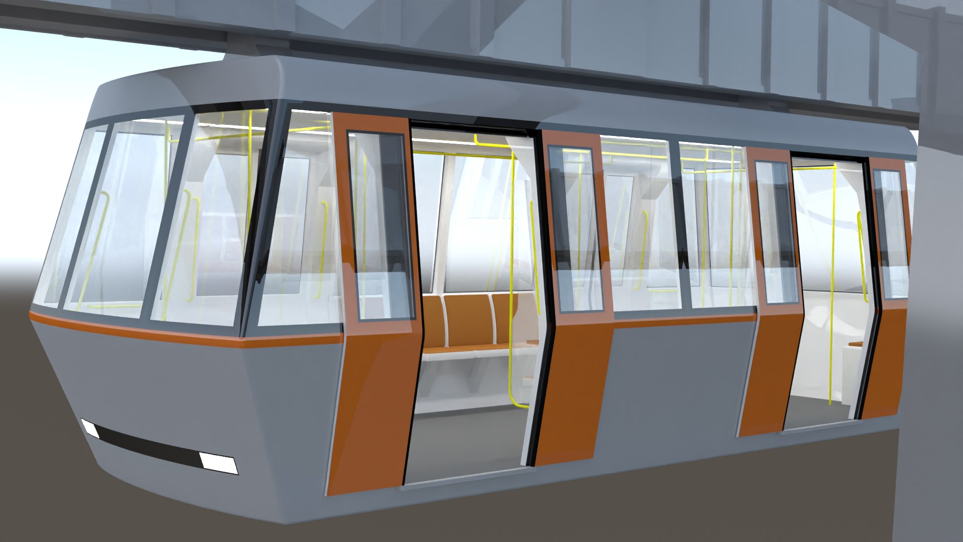 3D Elevated Train Concept 2 Model - TurboSquid 1920947
