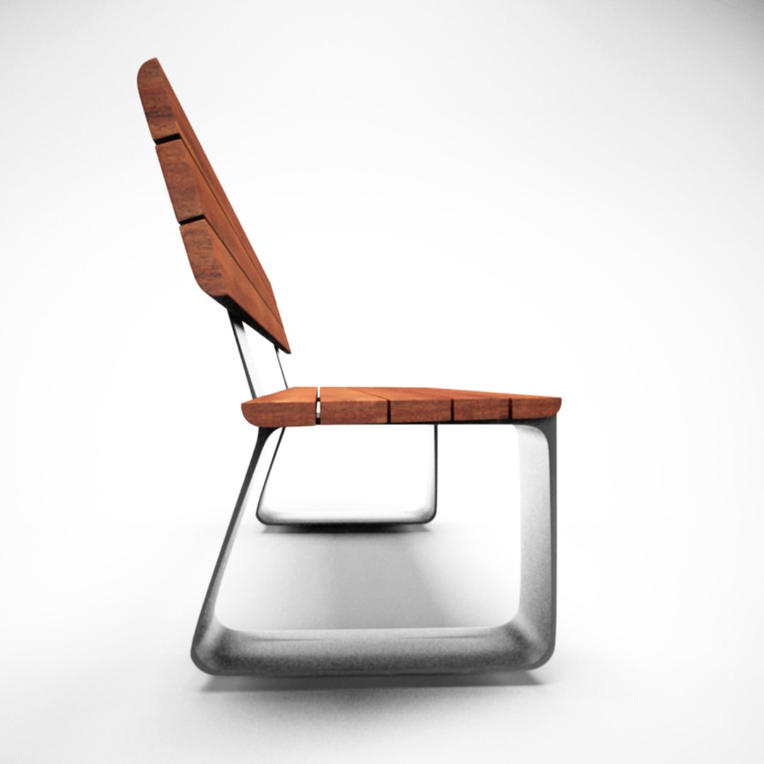 3d model bench outdoor public