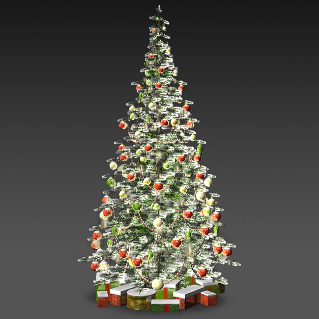 3d Model Snowy Christmas Tree