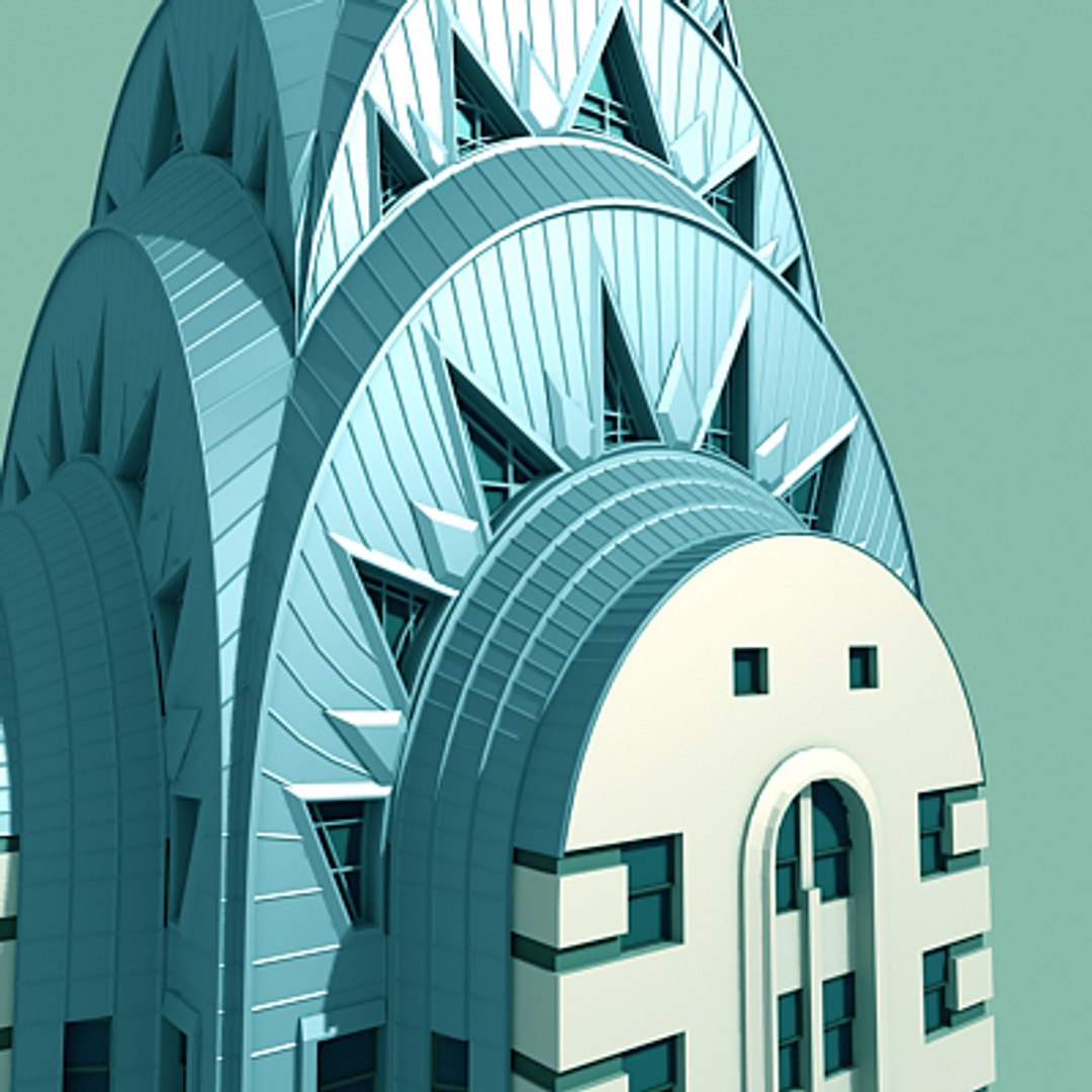 3ds Max Art Deco Chrysler Buildings