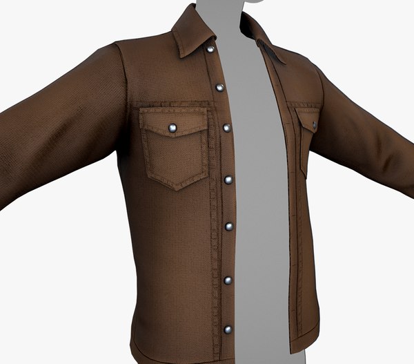 Brown Denim Shirt model - TurboSquid 1986916
