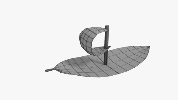 3d model of leaf boat
