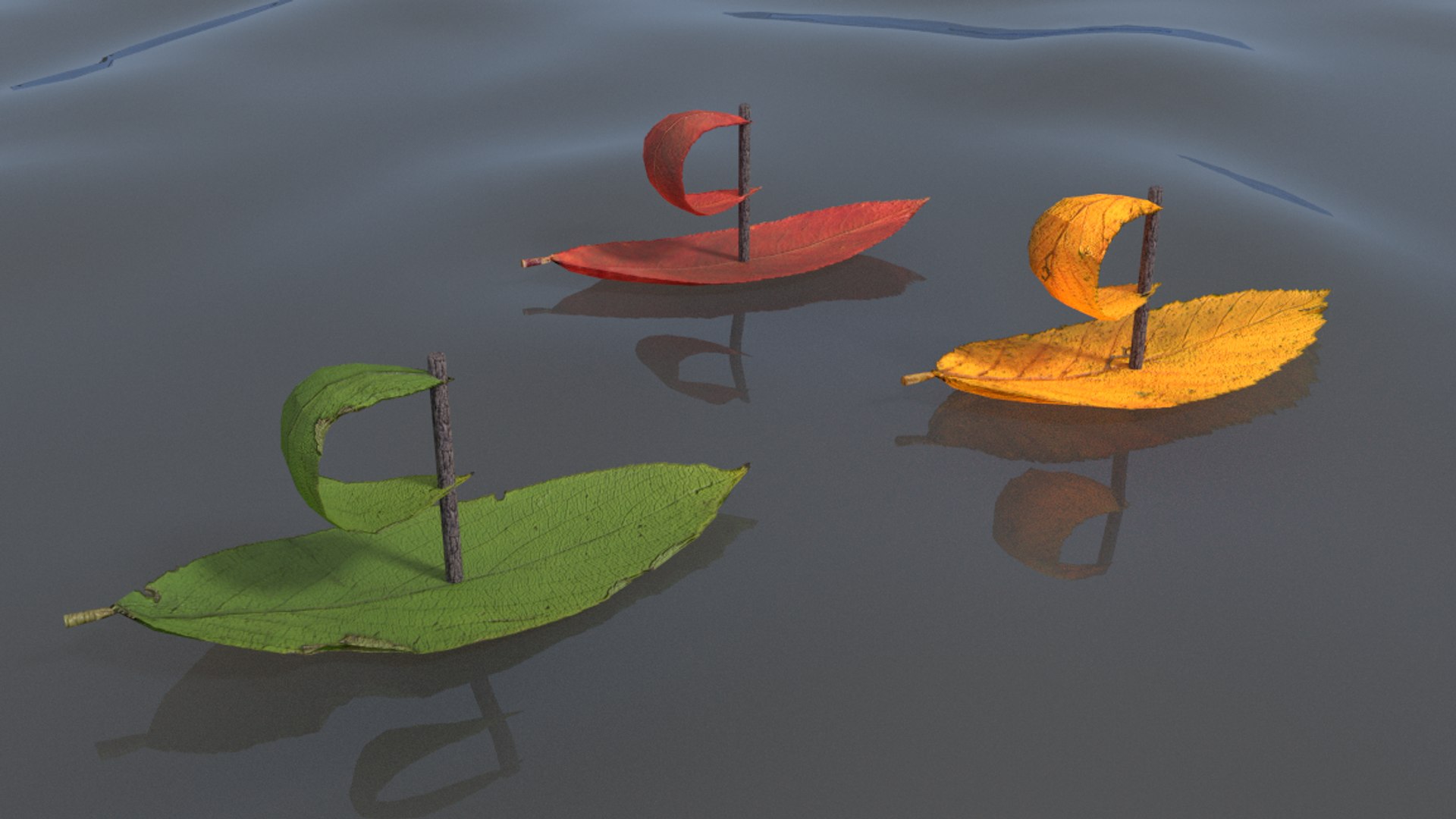 3d Model Of Leaf Boat