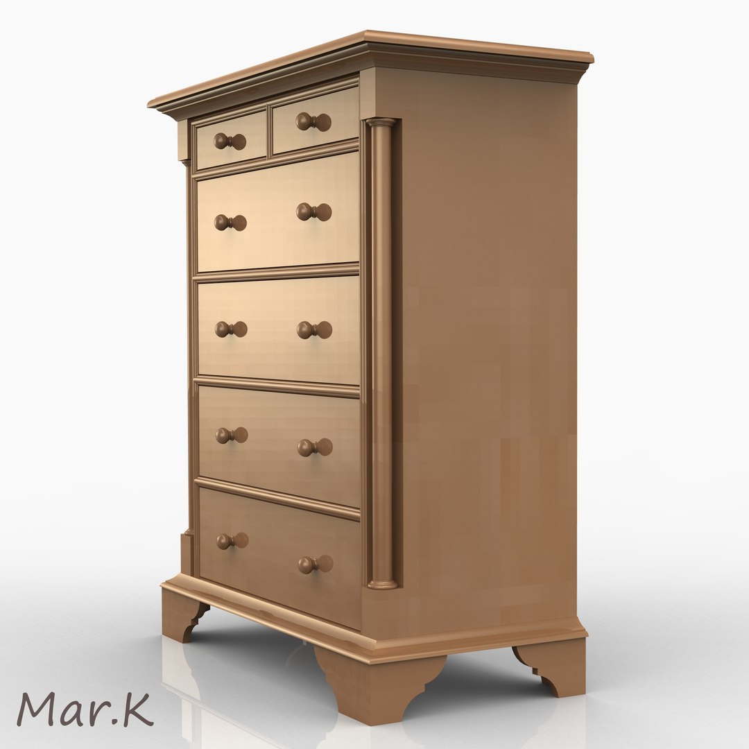 3d Chest Drawers Model